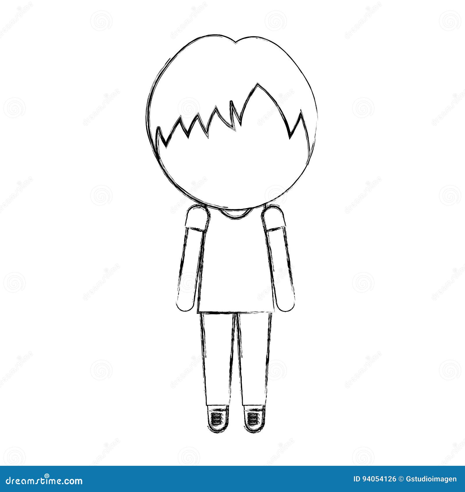 Sketch draw little boy stock vector. Illustration of fashion - 94054126