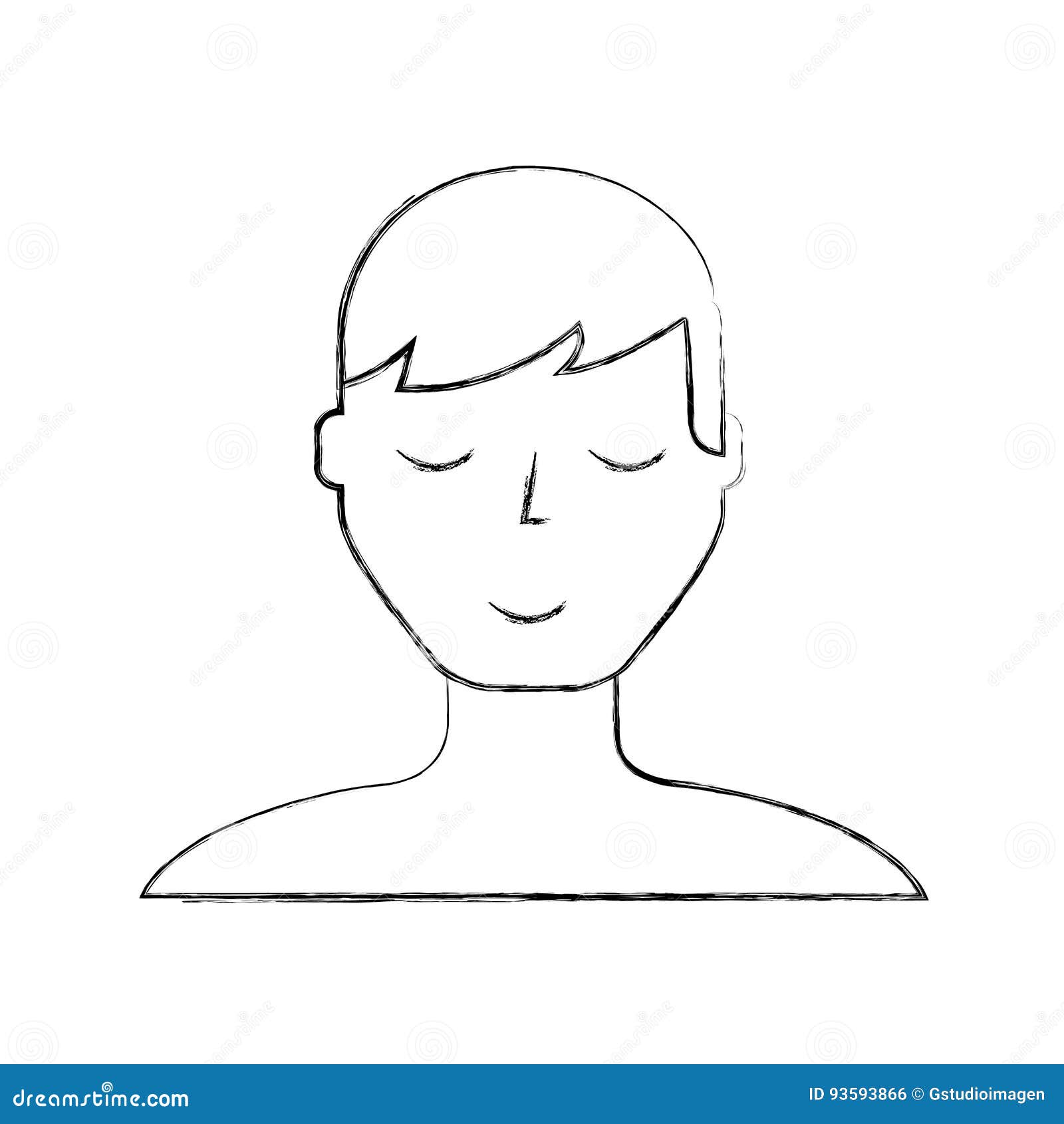 Sketch Draw Man Face Cartoon Stock Vector - Illustration of beautiful ...