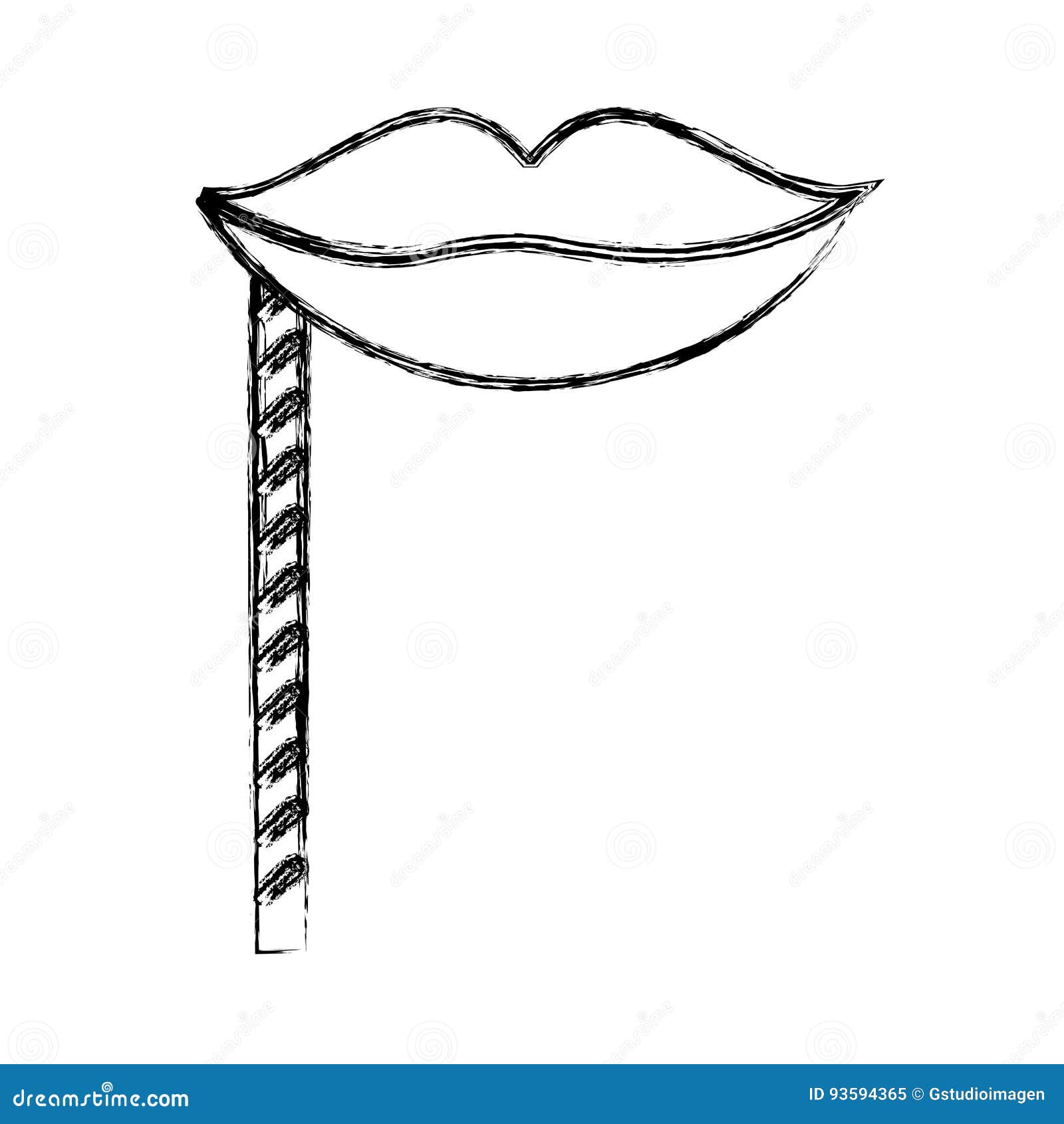 Sketch Draw Party Booth Props Lips Stock Vector - Illustration of ...