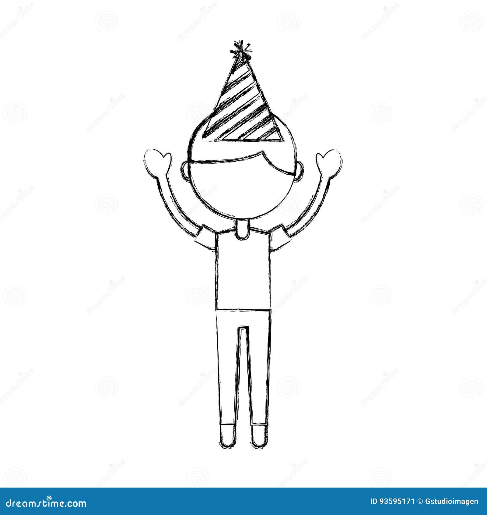 Sketch Draw Party Boy Cartoon Stock Vector - Illustration of child ...