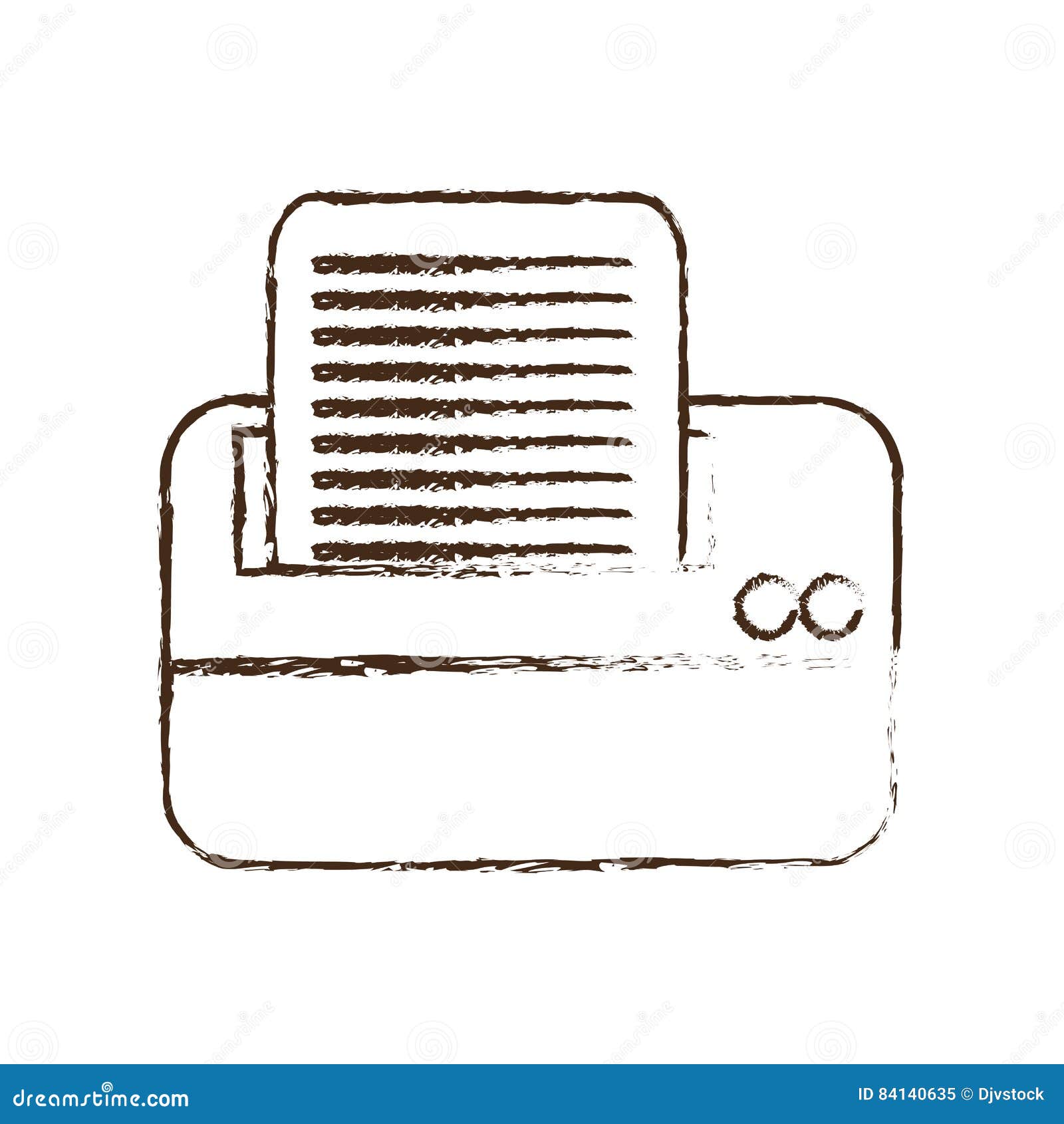 Sketch Draw Printer Work Office Copy Equipment Stock Illustration ...