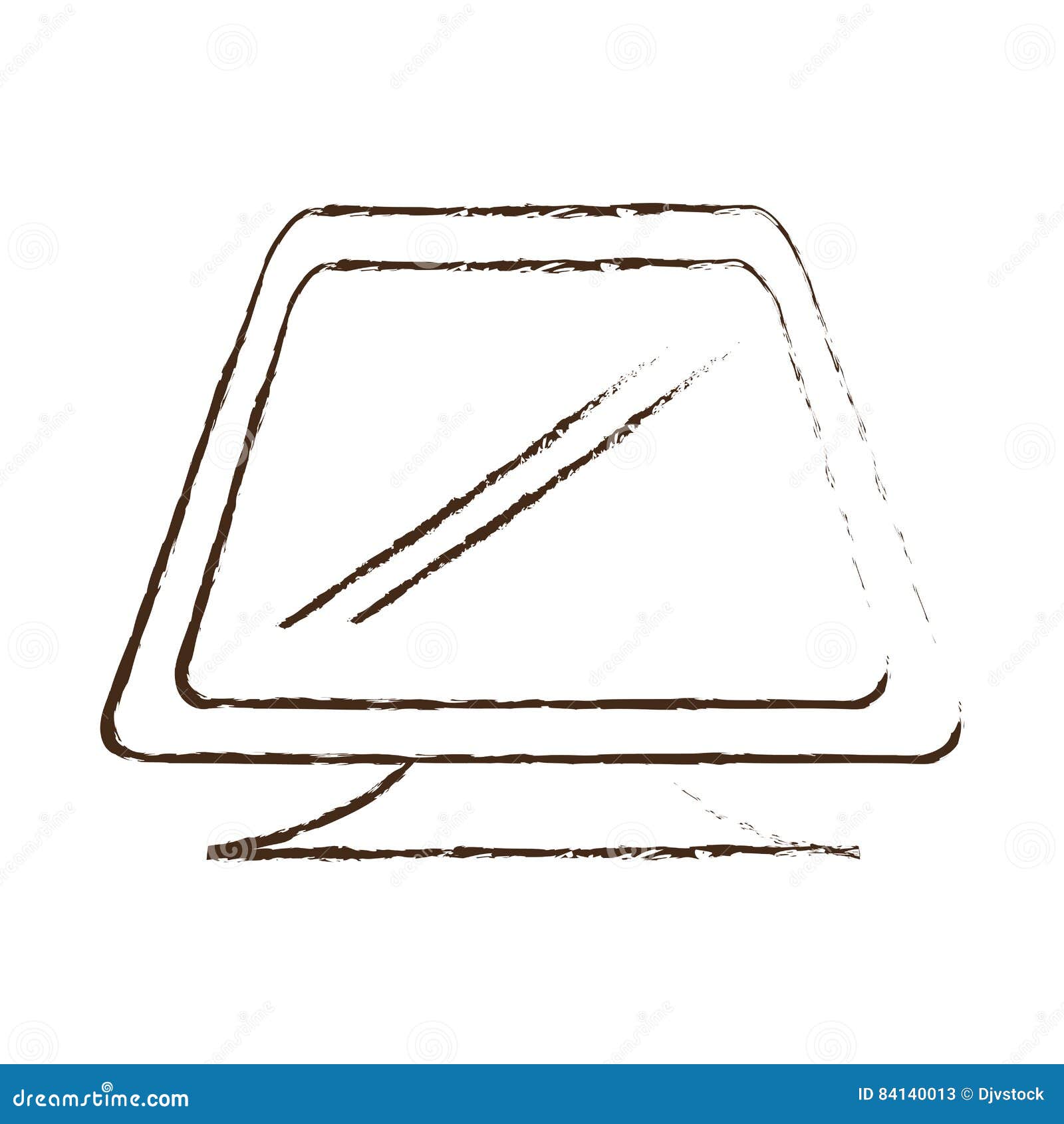 Sketch Draw Screen Computer Equipment Office Stock Illustration ...