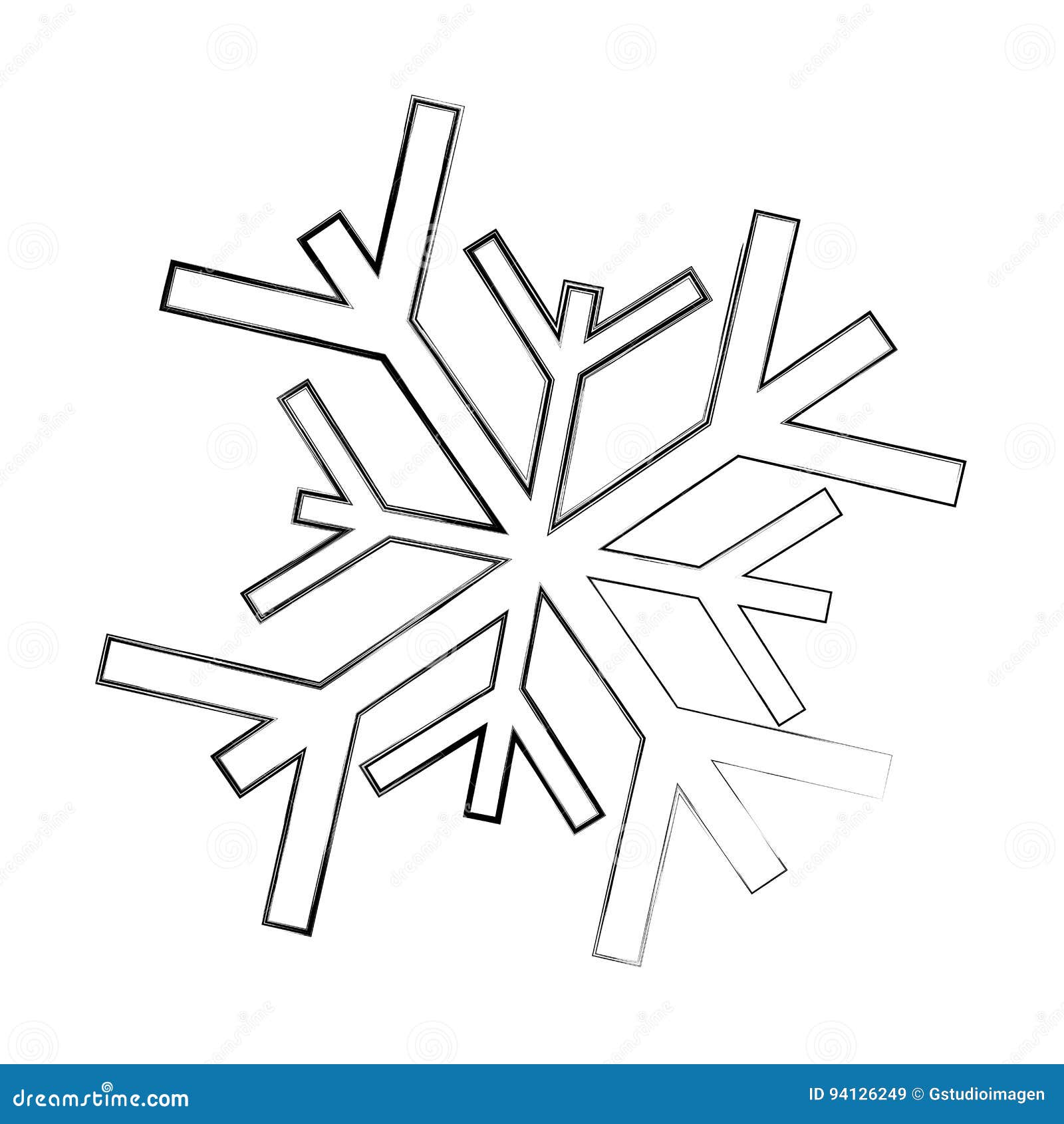 Sketch Draw Snowflake Cartoon Stock Vector - Illustration of ...