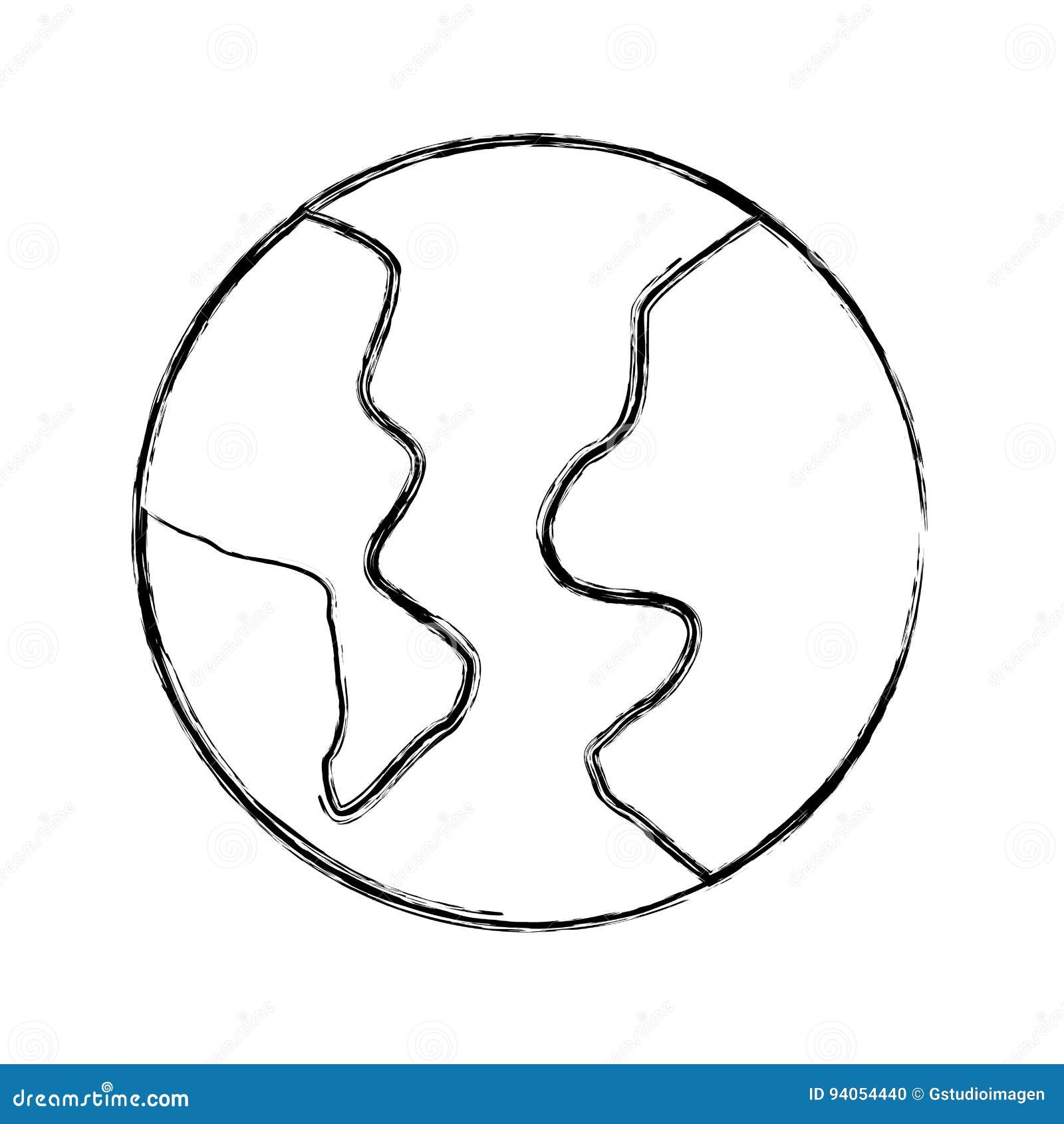 Sketch draw world cartoon stock vector. Illustration of silhouette ...