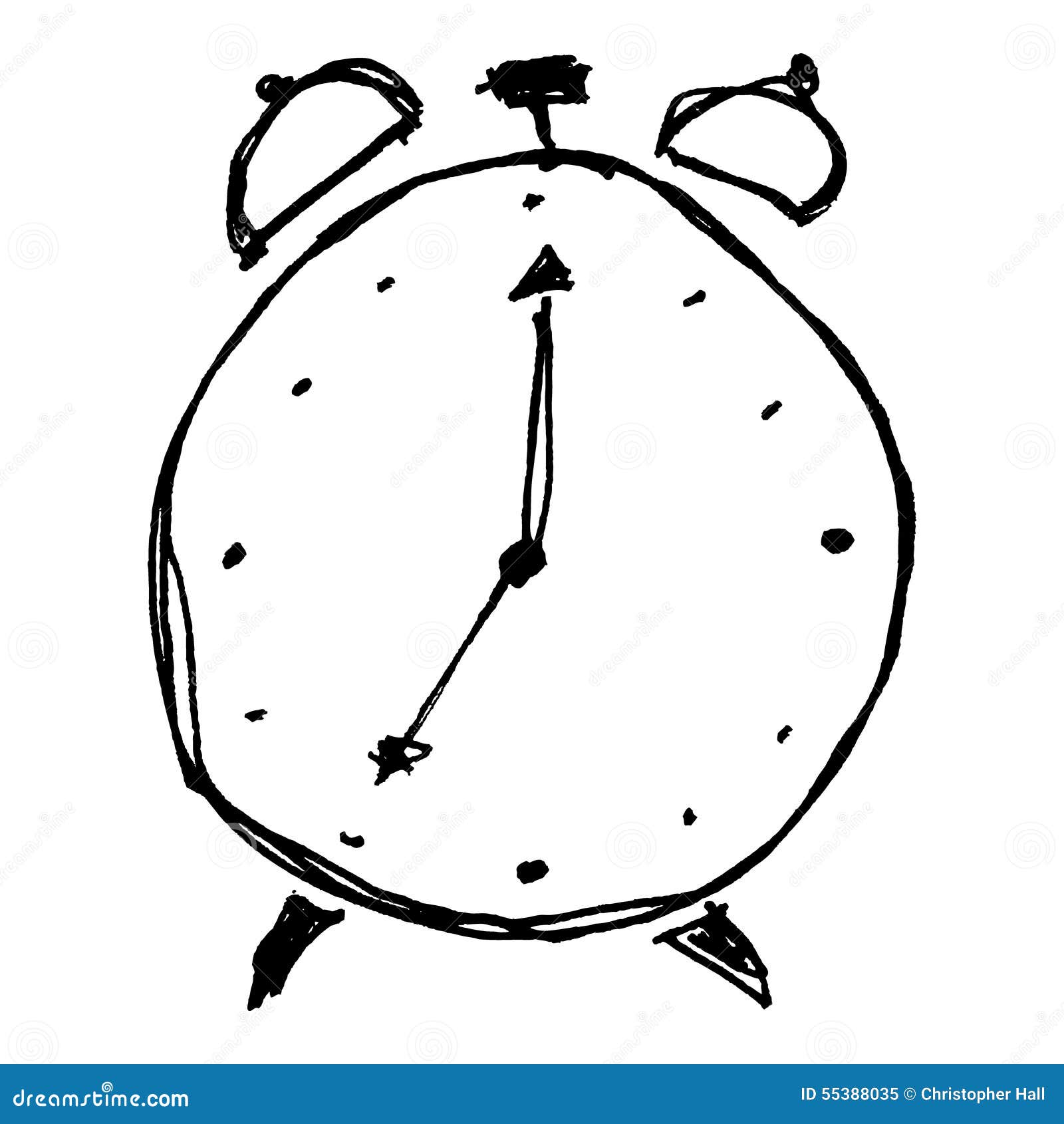 Sketch drawing of a clock stock vector. Illustration of stopwatch ...