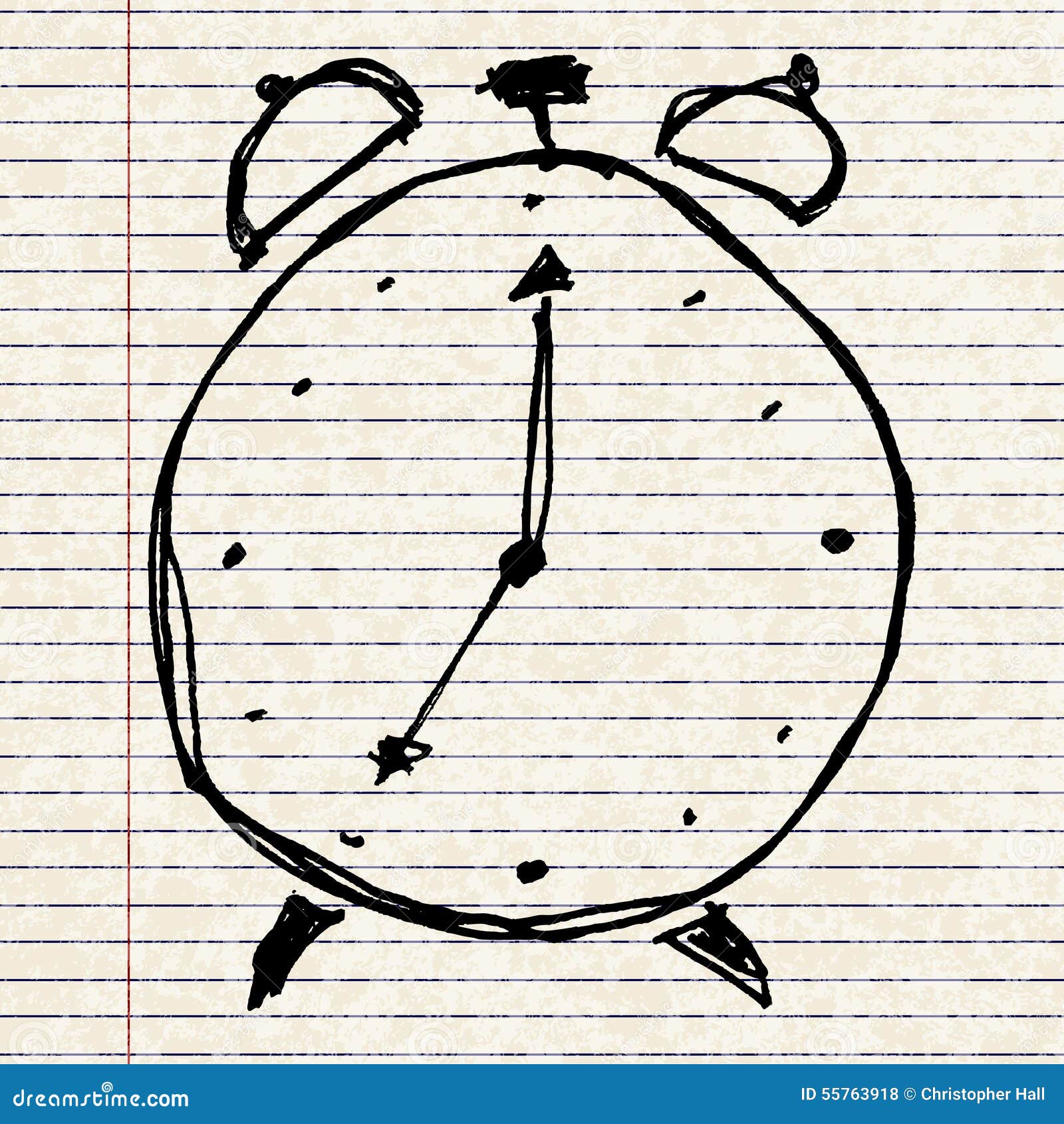 Sketch drawing of a clock stock vector. Illustration of design - 55763918