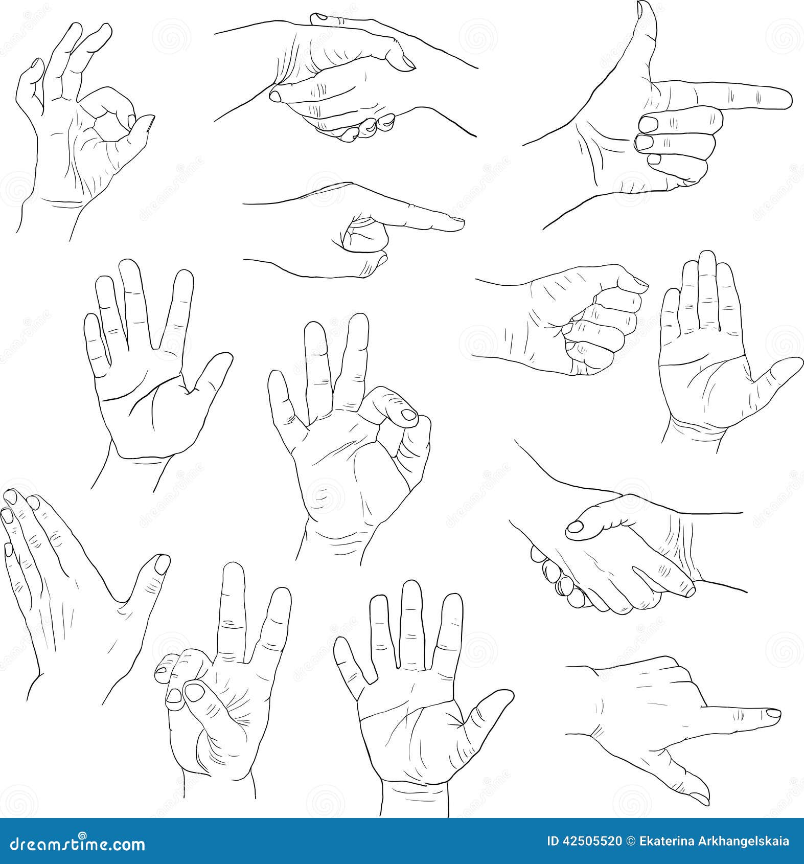 Sketch drawing hands stock vector. Illustration of handshake - 42505520