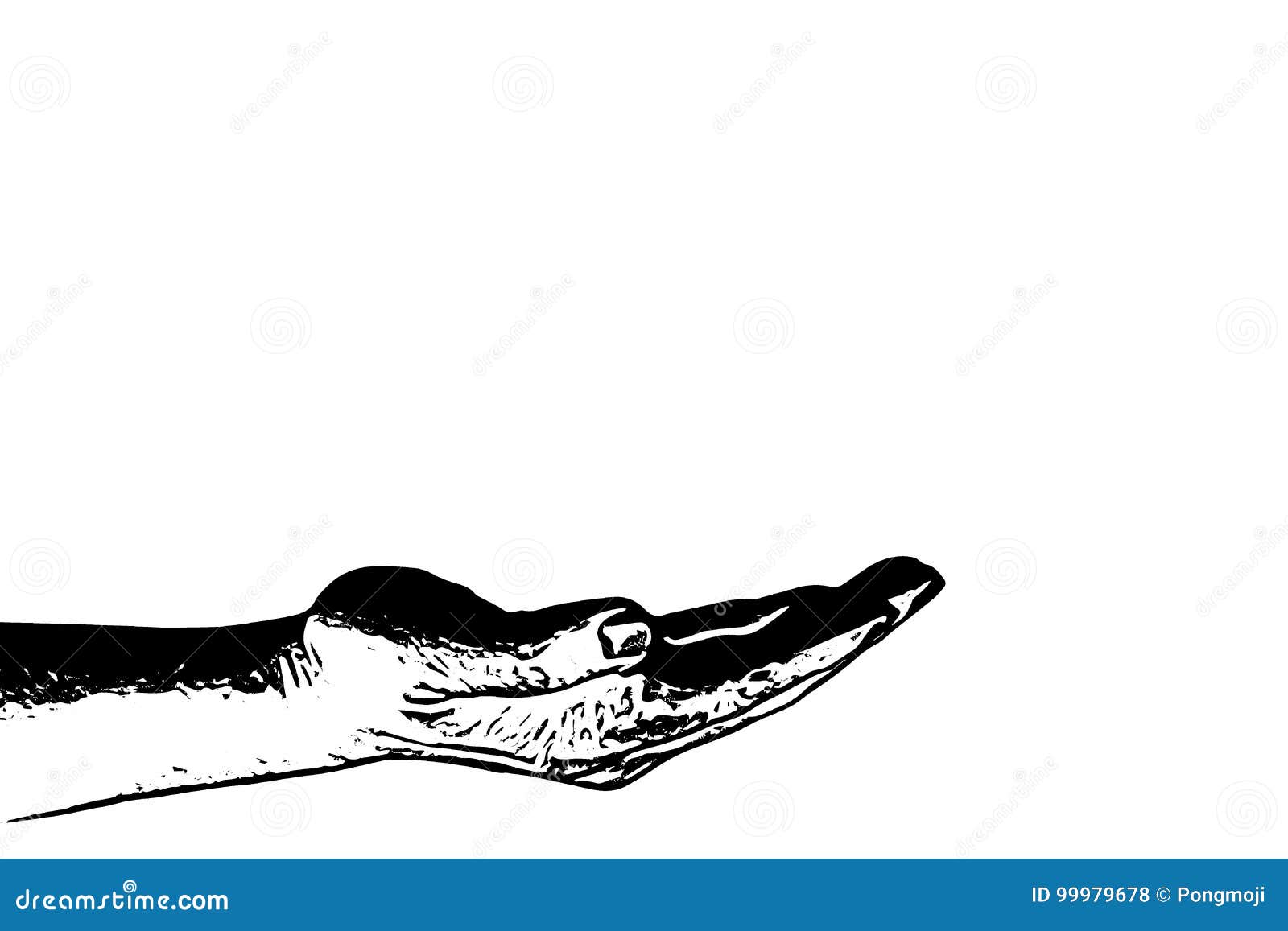 Sketch Drawing of Hand Holding or Giving Concept Stock Illustration ...