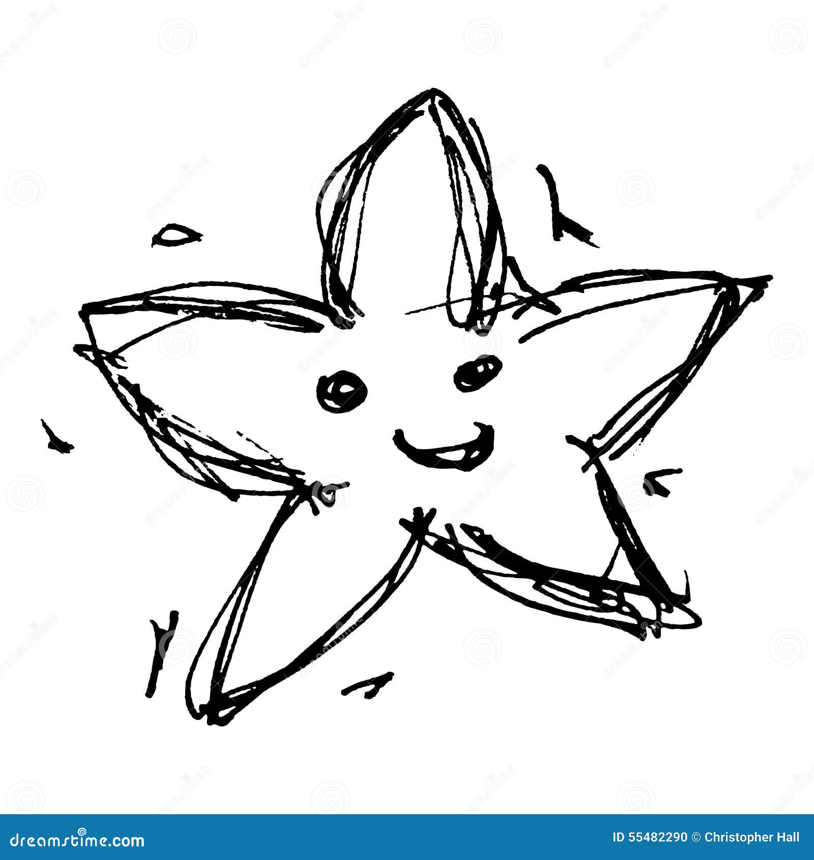Sketch drawing of a star stock vector. Illustration of star - 55482290