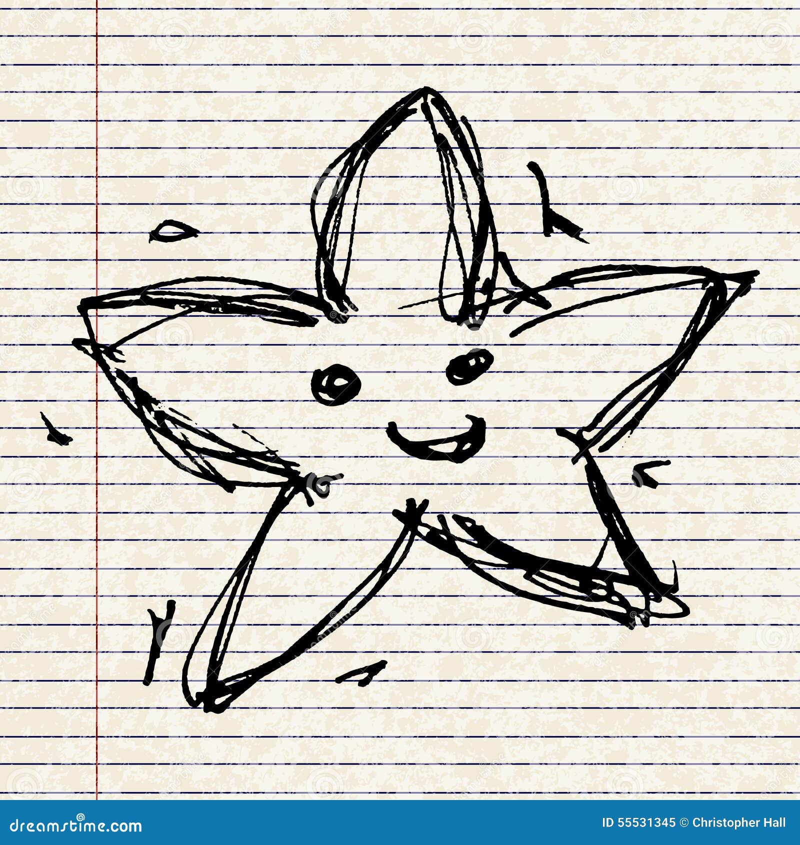 Sketch drawing of a star stock vector. Illustration of drawing - 55531345