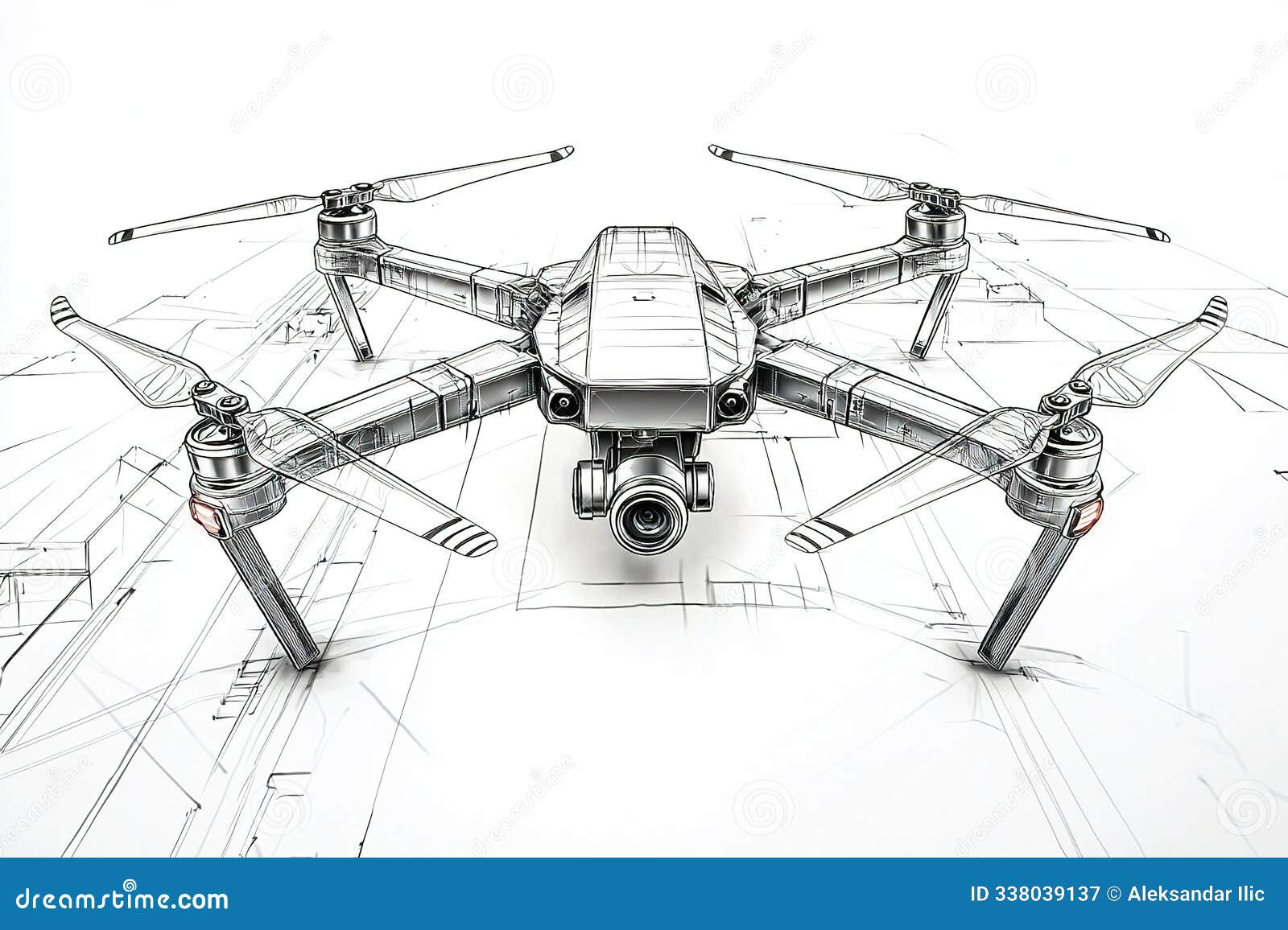 Sketch Drawing, Technical Drawing or Blue Print Design of a Modern ...