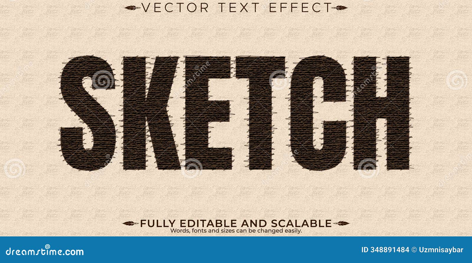 Sketch Drawing Text Effect, Editable Doodle and Scribble Text Style ...
