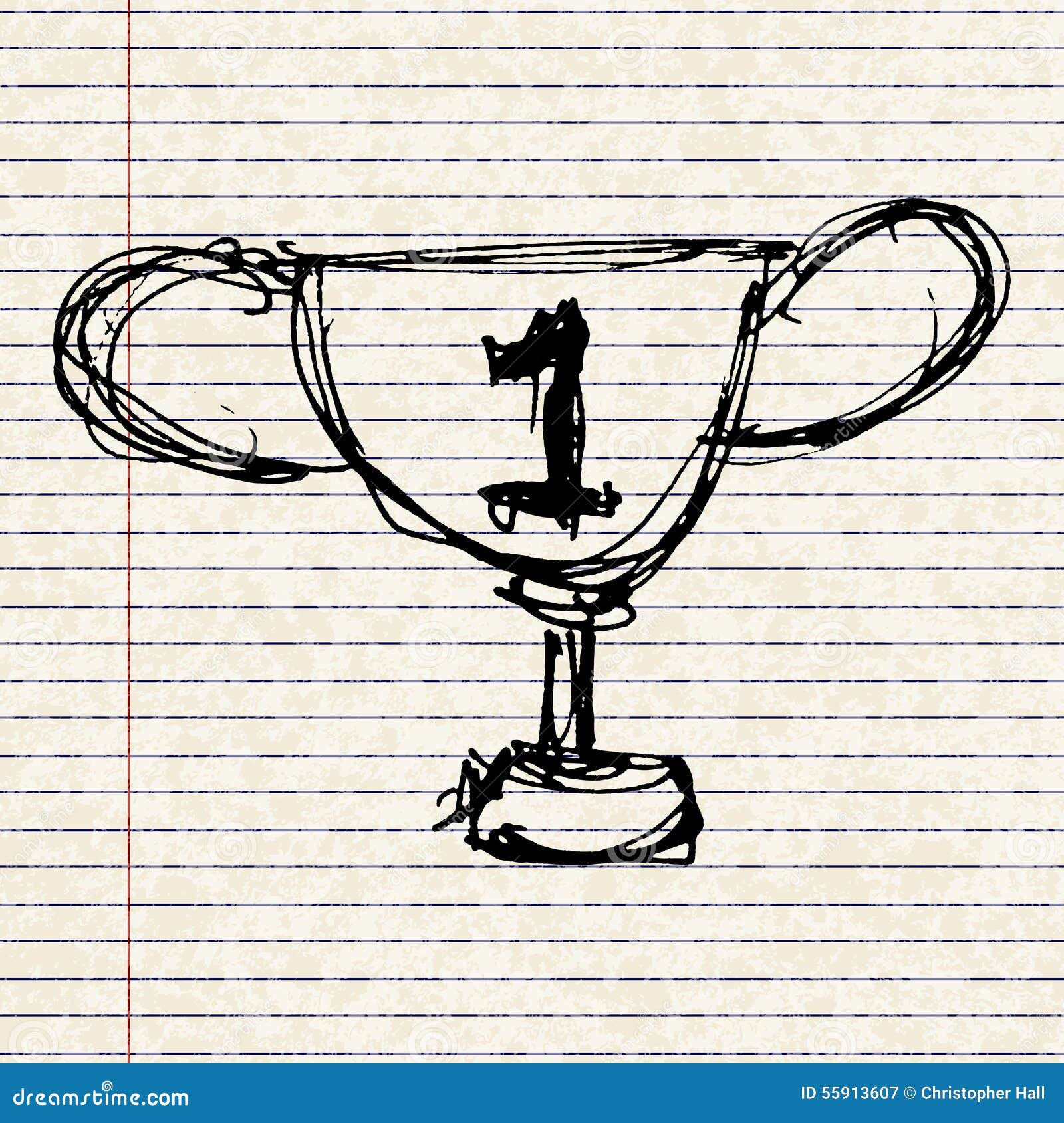 Sketch drawing of a trophy stock vector. Illustration of drawn - 55913607