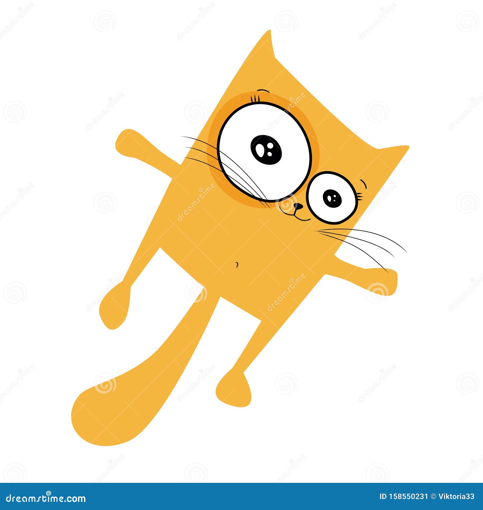 Sketch Drawn in Vector of a Ginger Flying Happy Cat Stock Illustration ...