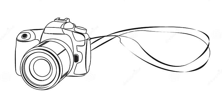 Sketch of DSLR Camera Vector Stock Vector - Illustration of vintage ...