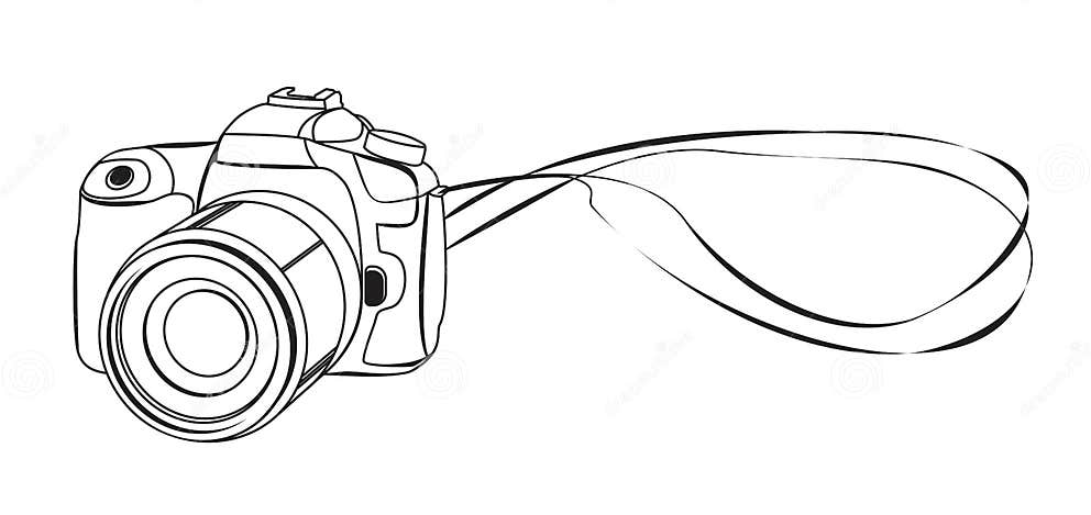 Sketch of DSLR Camera Vector Stock Vector - Illustration of vintage ...
