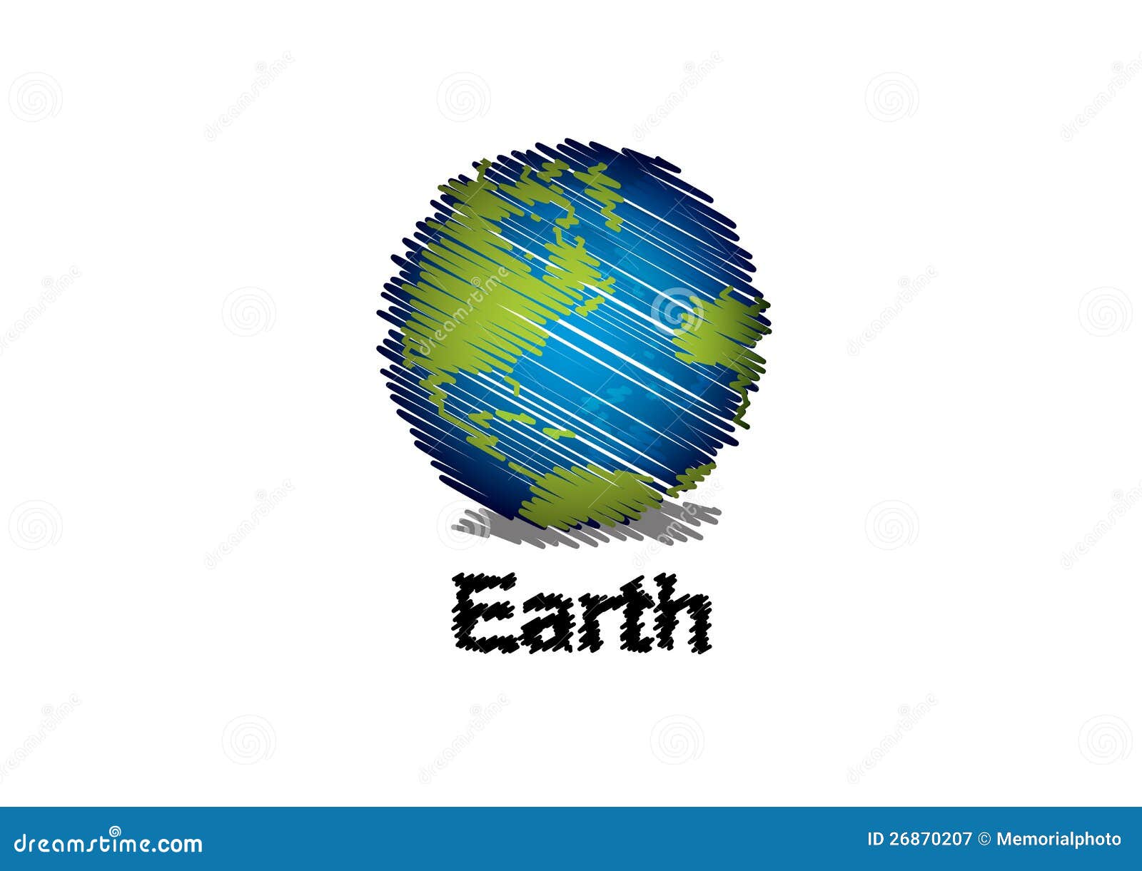 Sketch the Earth Handwriting Style Stock Vector - Illustration of ...