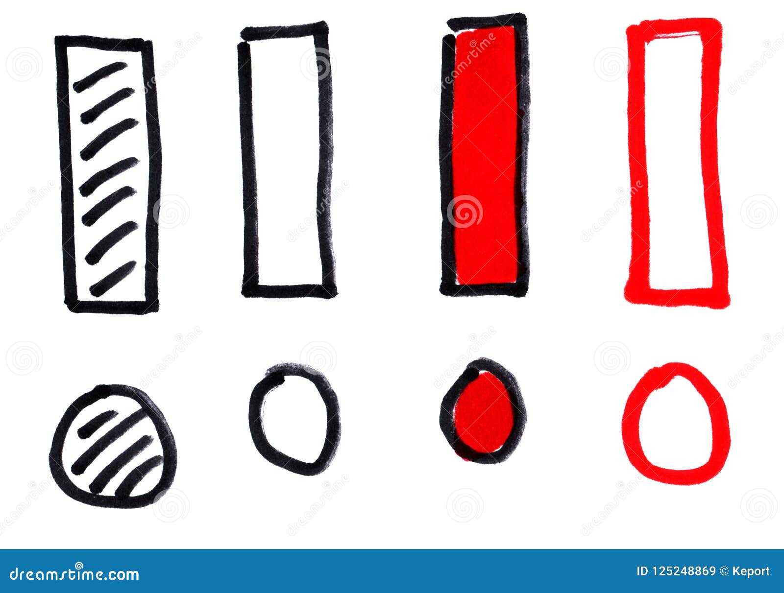 Sketch of 4 Exclamation Marks Stock Image - Image of handpainted, brush ...