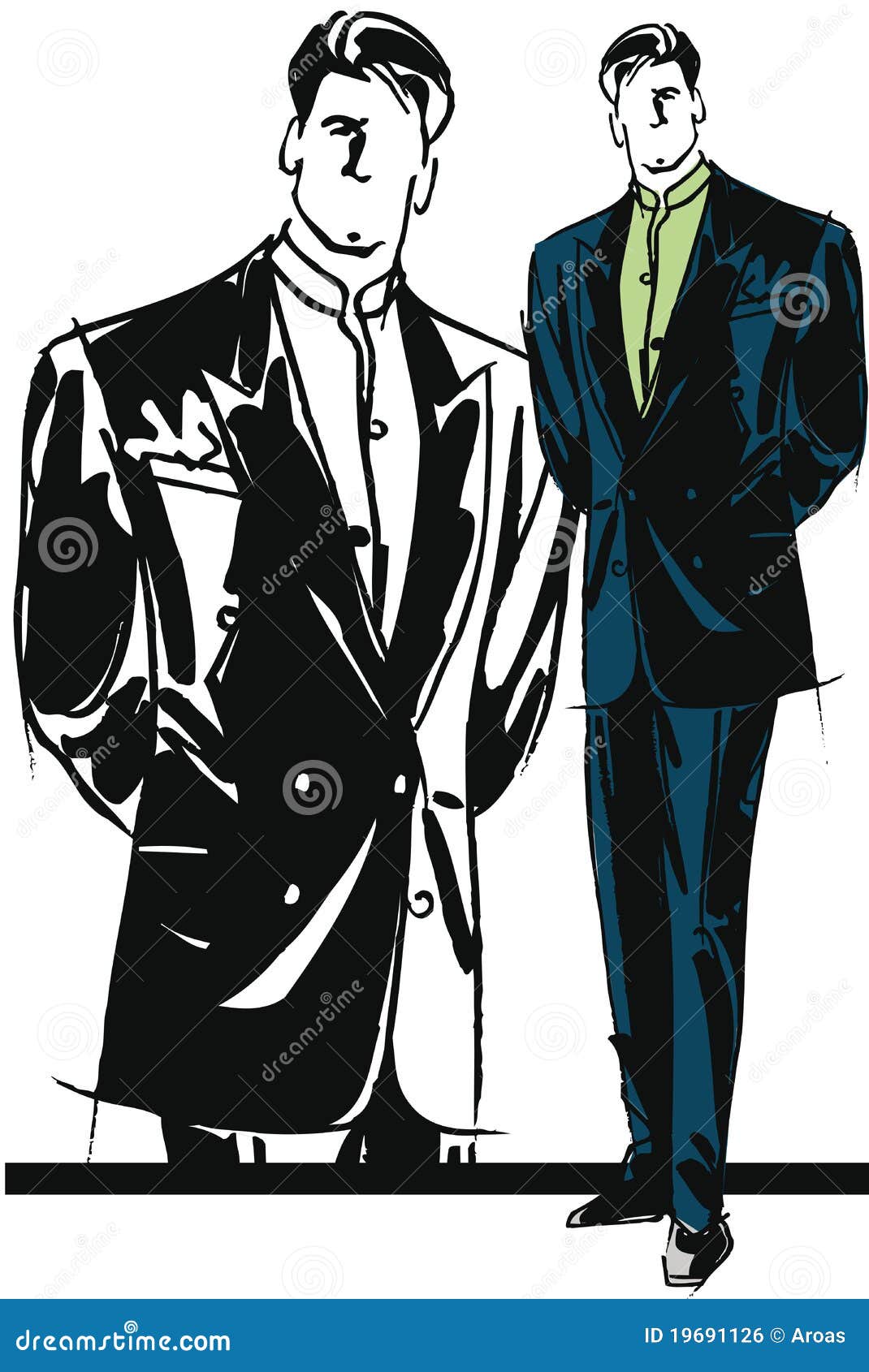 Sketch of Fashion Handsome Man Stock Vector - Illustration of display ...