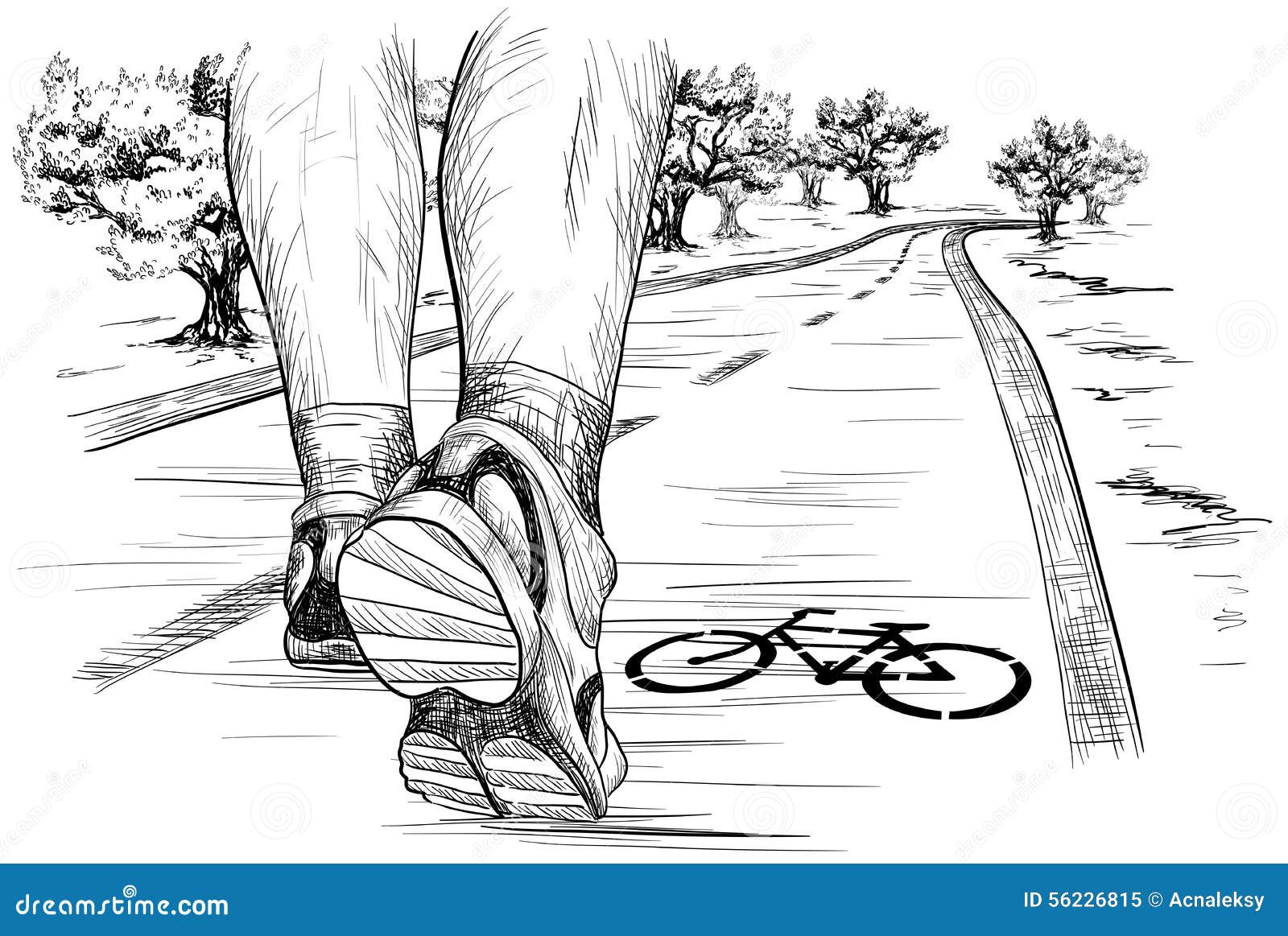 Sketch of Feet of a Runner Running (Walking) in Marathon Stock Vector ...