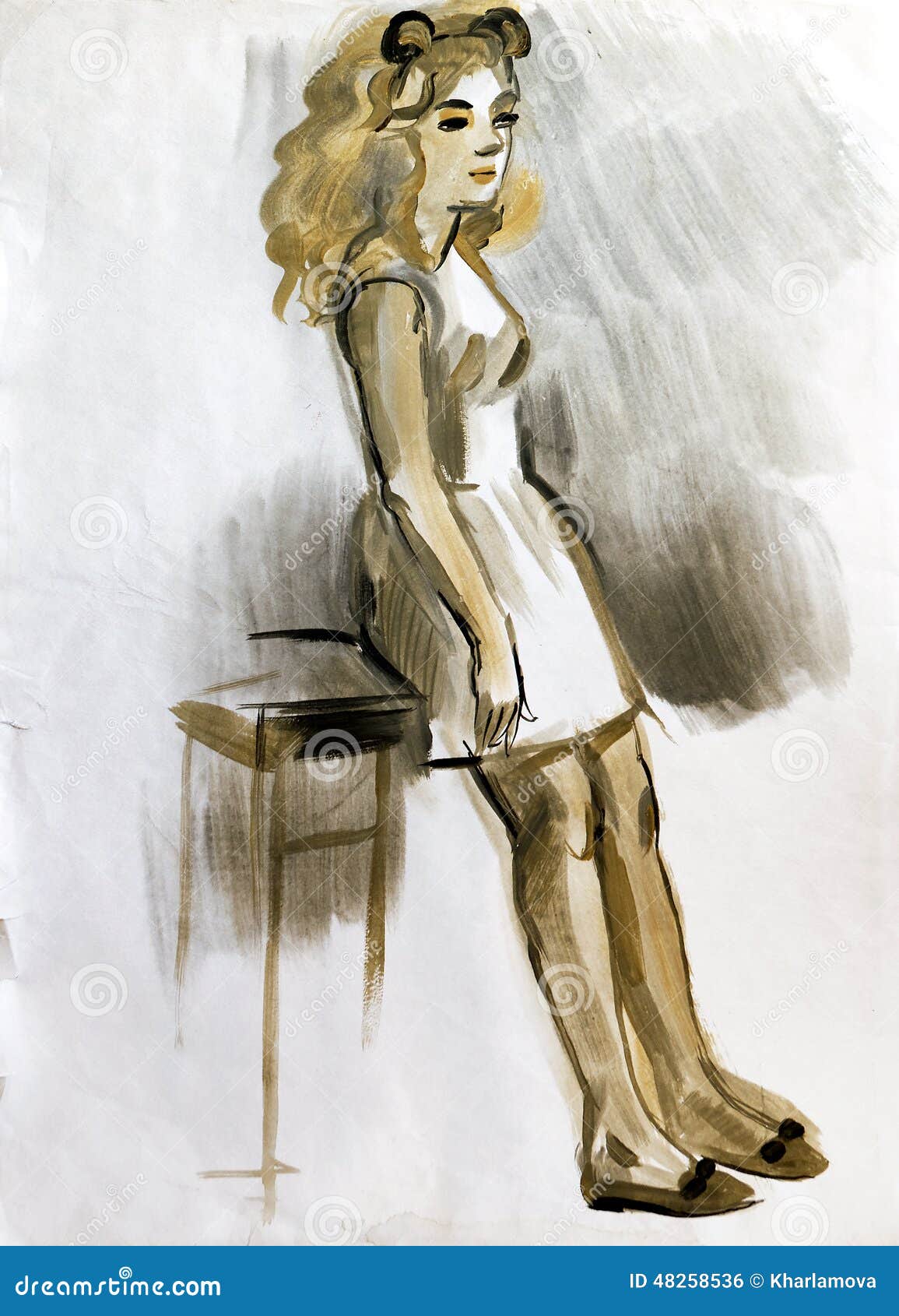 Sketch of a female figure stock illustration. Illustration of ...
