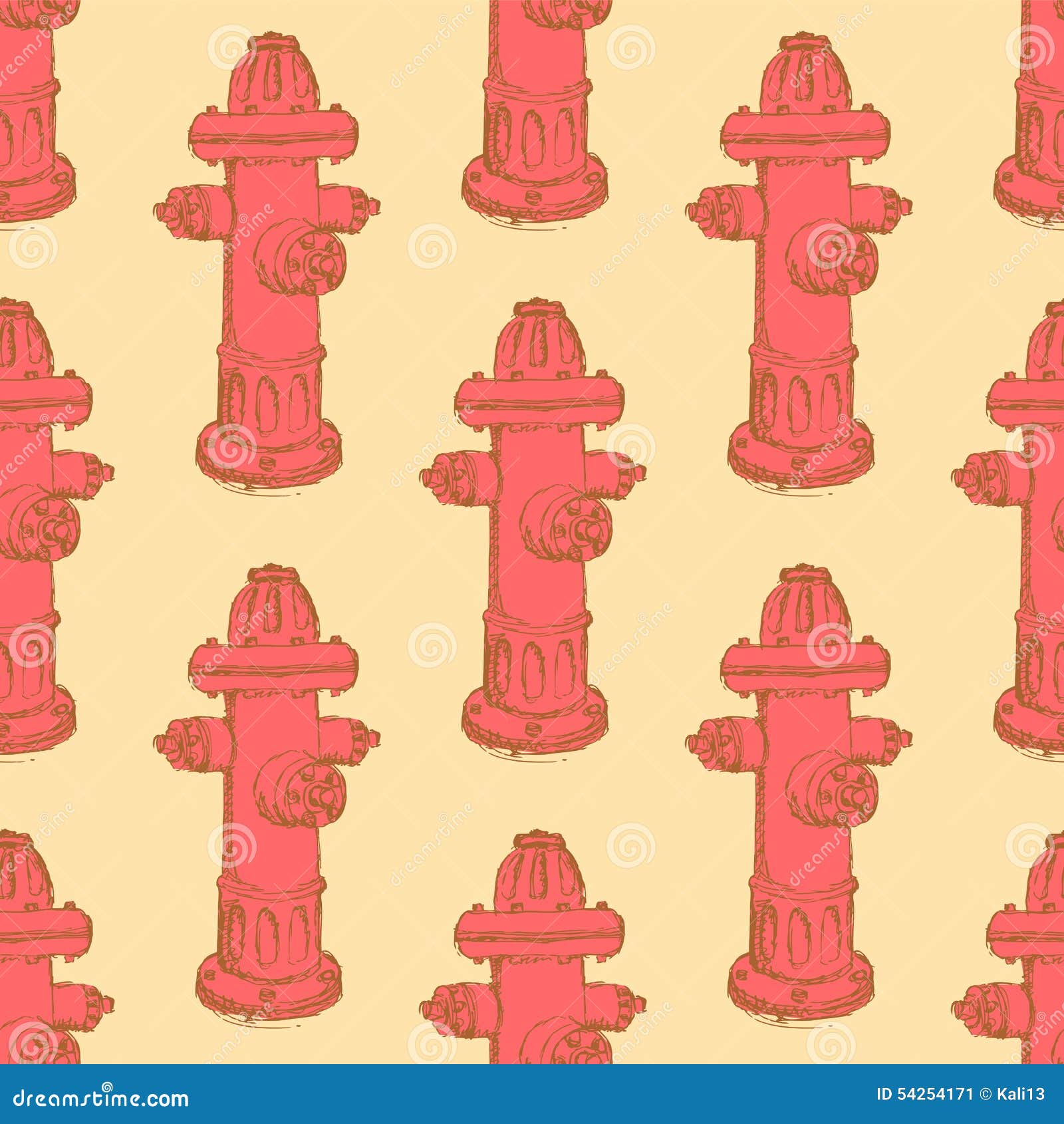 Sketch Fire Hydrant in Vintage Style Stock Illustration - Illustration ...