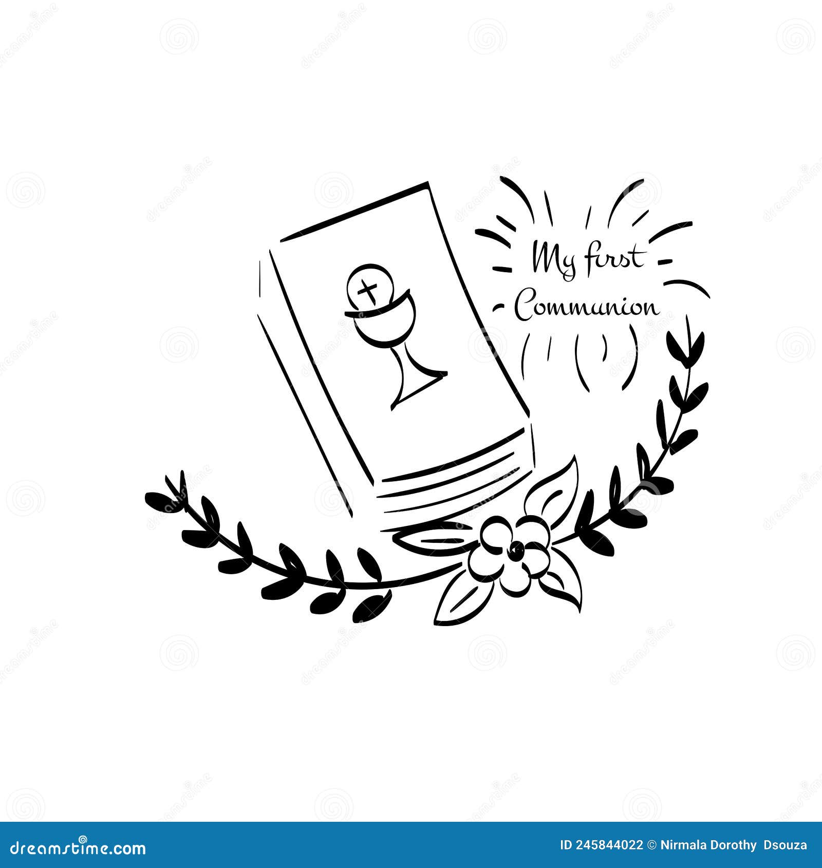 Sketch of First Holy Communion Element Stock Illustration ...