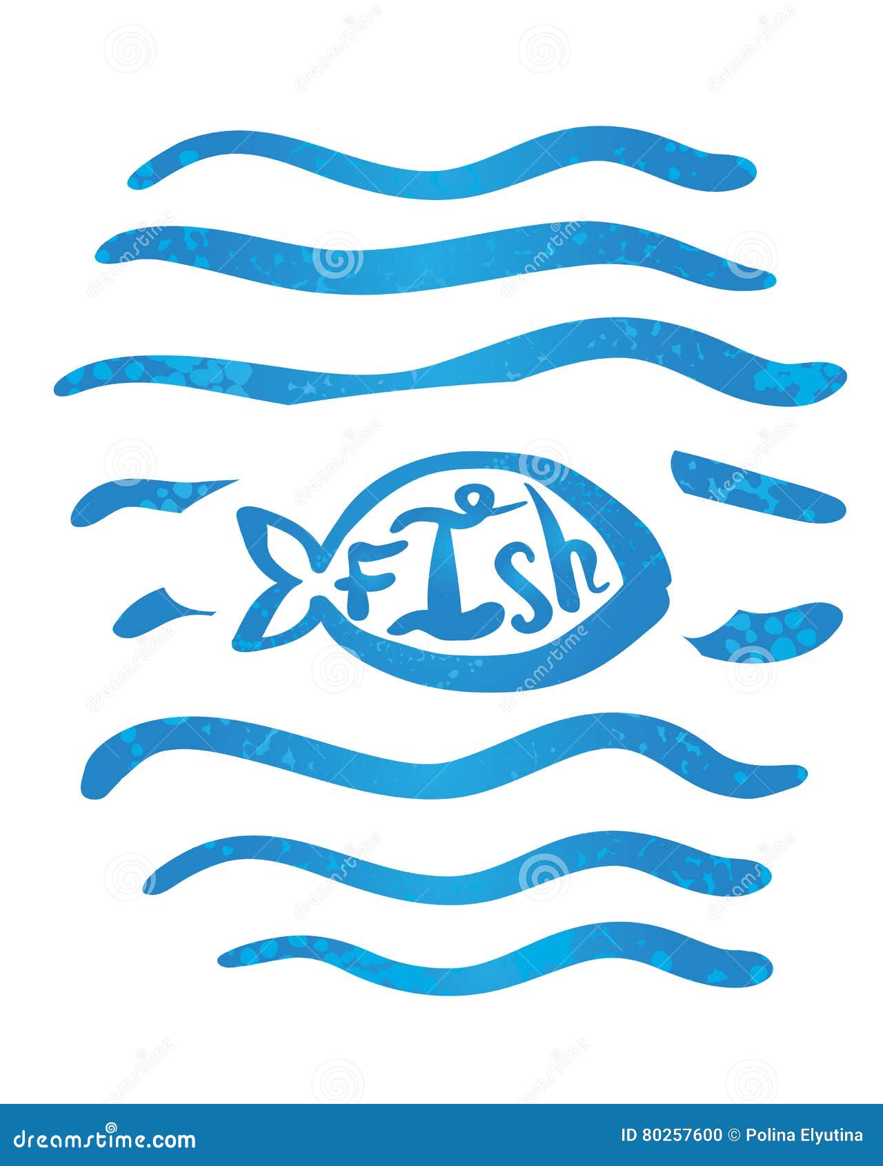 A Sketch of a Fish and Simple Text Stock Vector - Illustration of ...