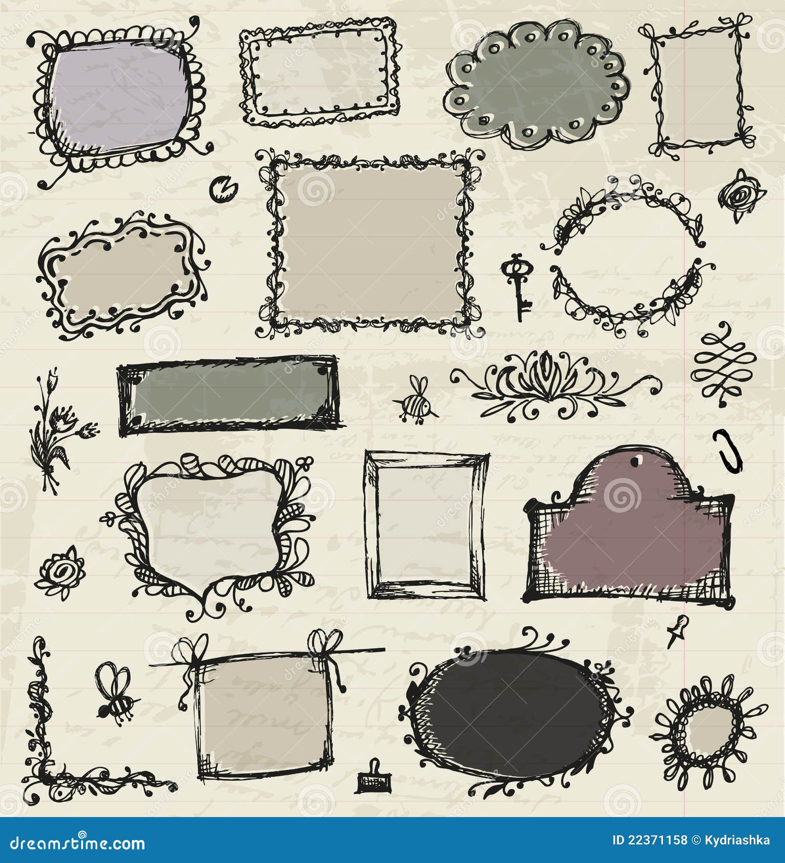 Sketch of Frames, Hand Drawing for Your Design Stock Vector ...