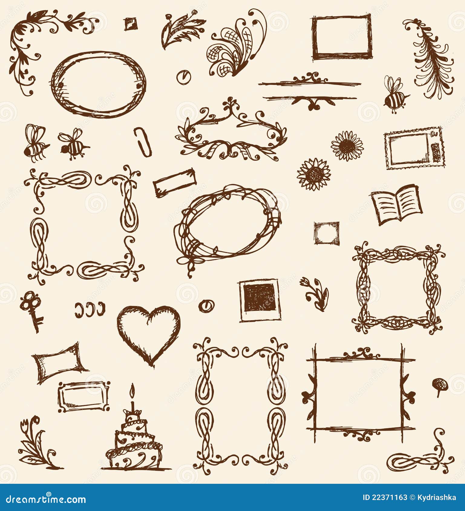 Sketch Of Frames, Hand Drawing For Your Design Stock Photos - Image ...