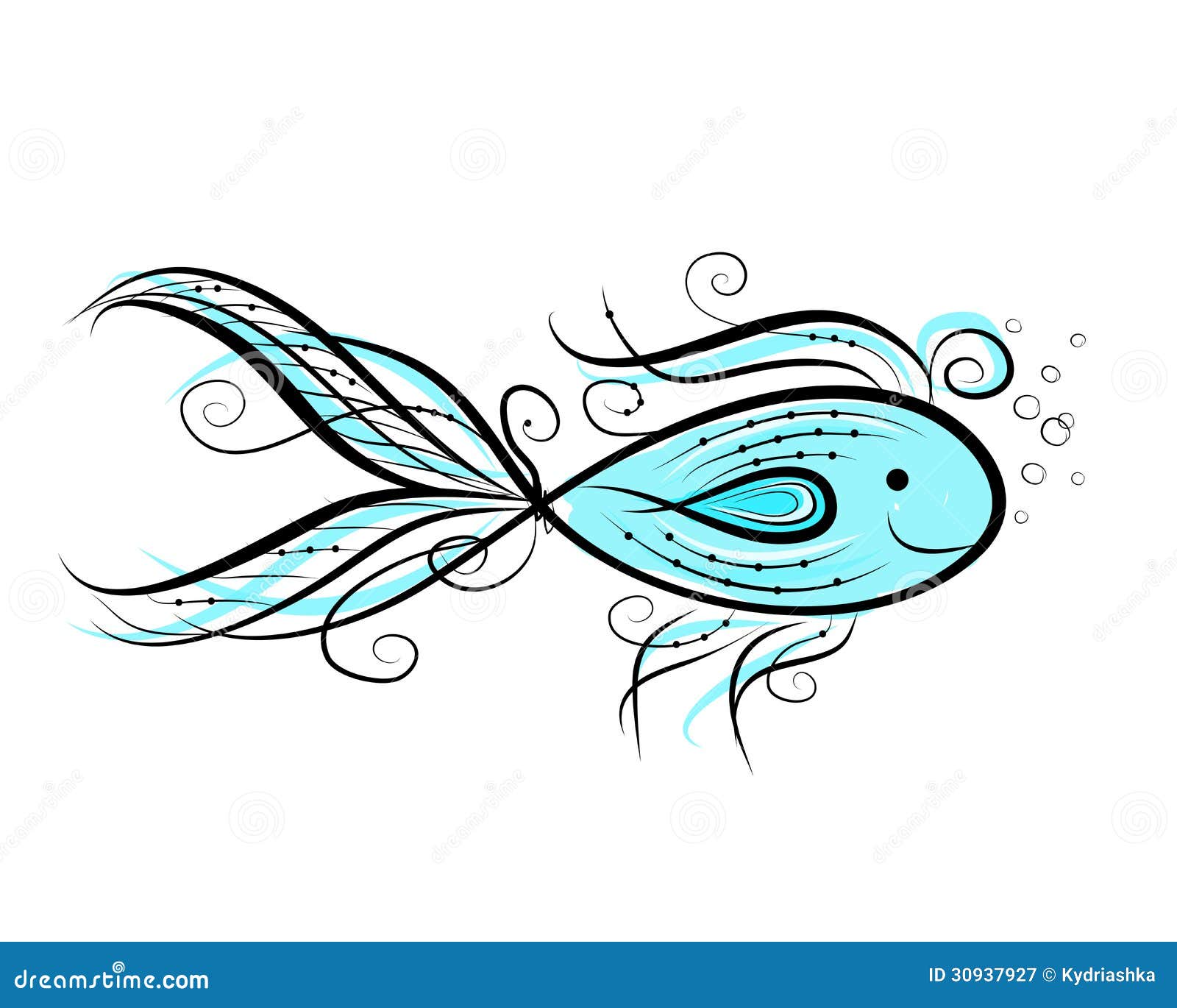 Sketch of Funny Fish for Your Design Stock Vector - Illustration of ...
