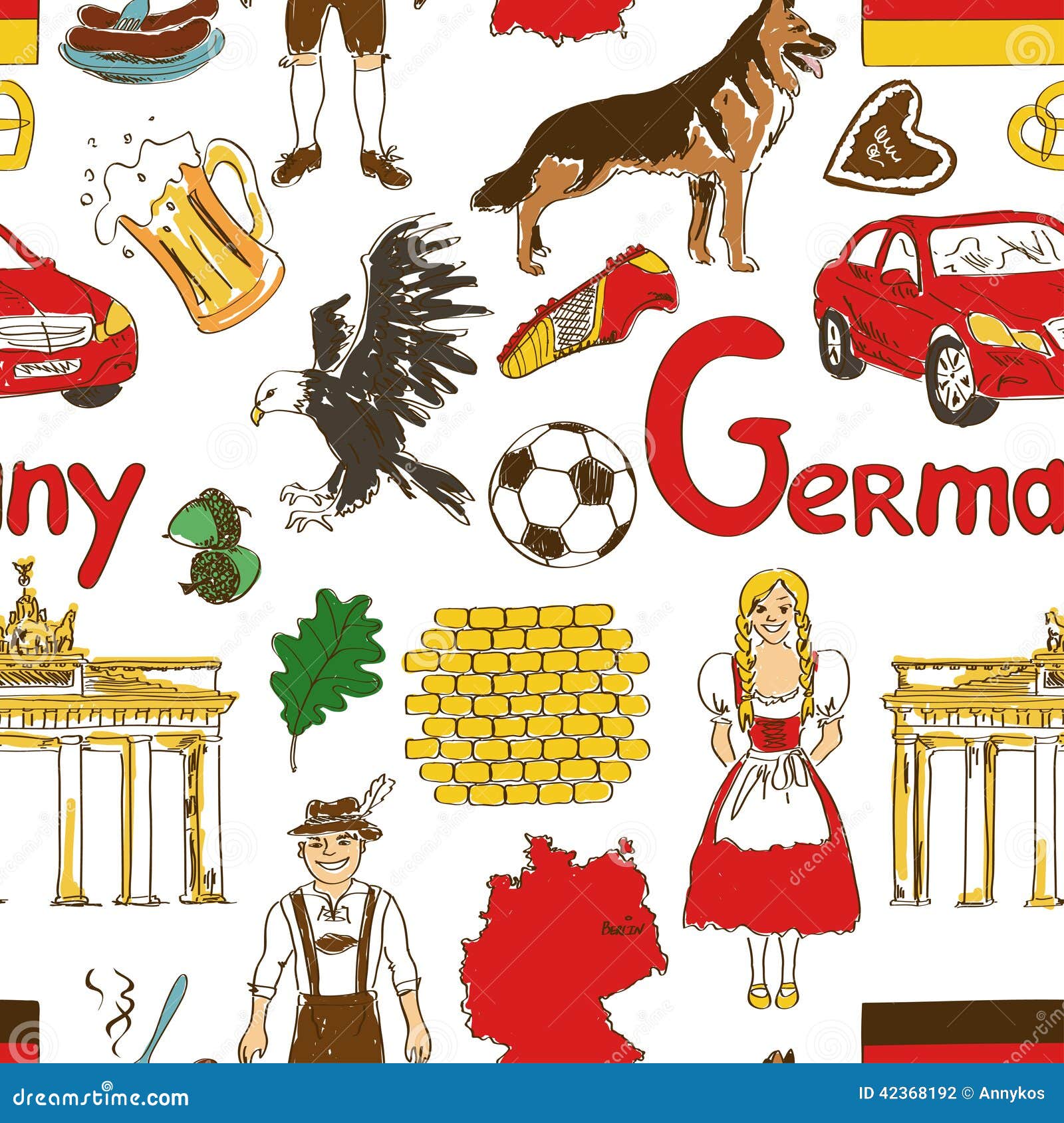 Sketch Germany Seamless Pattern Stock Vector - Image: 42368192