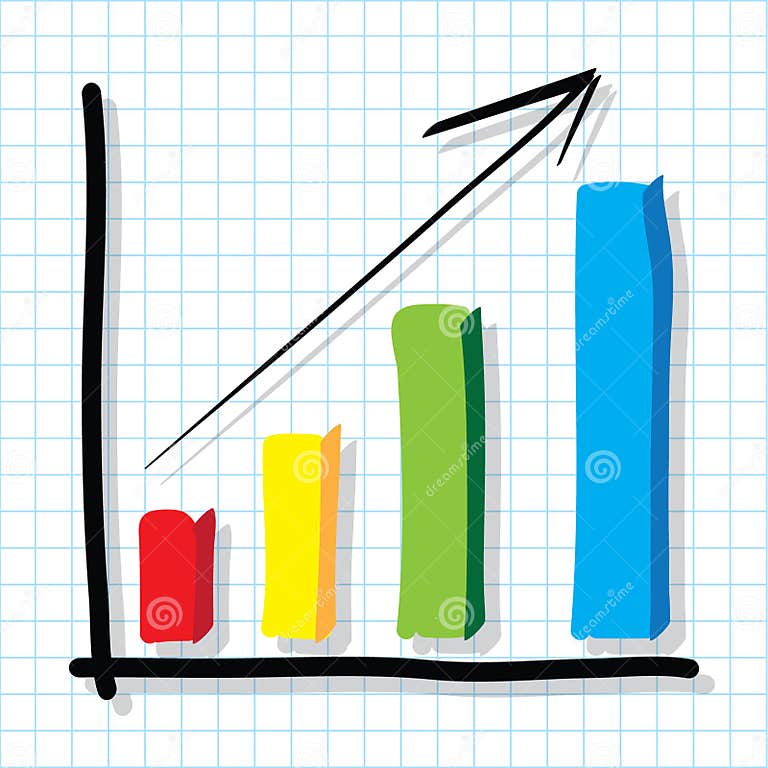 Sketch of graph hand drawn stock vector. Illustration of exchange ...