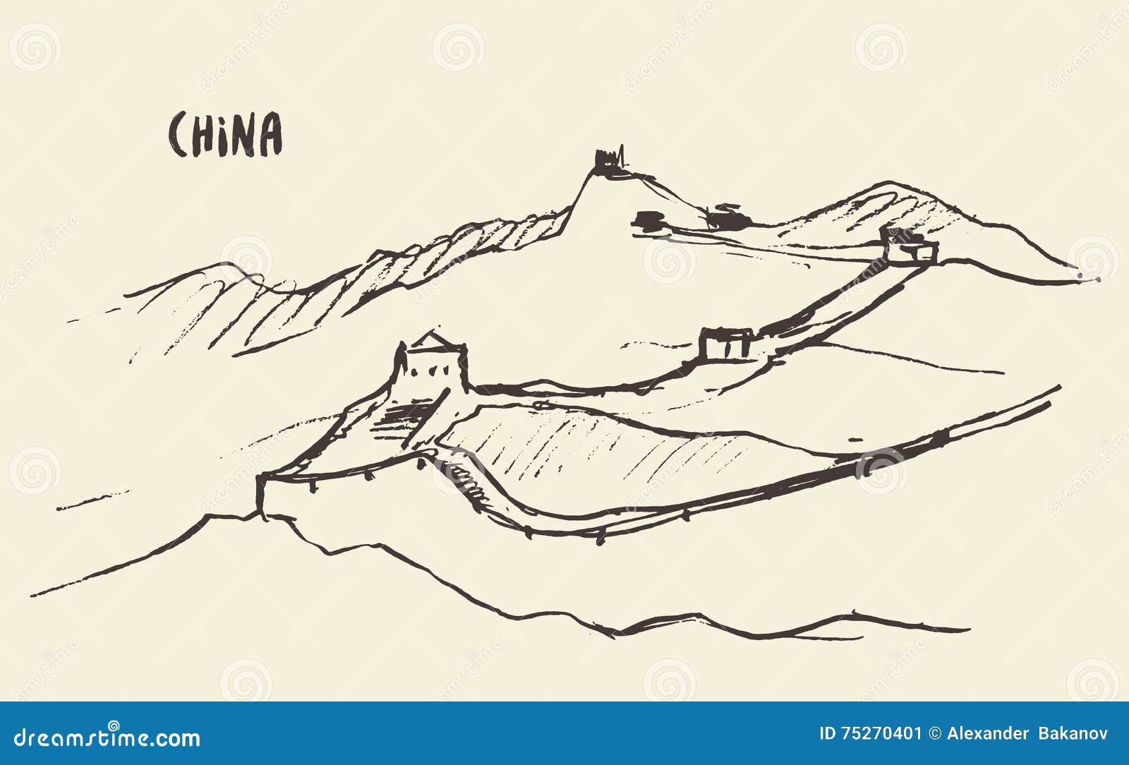 The Great Wall Of China Drawing Steps