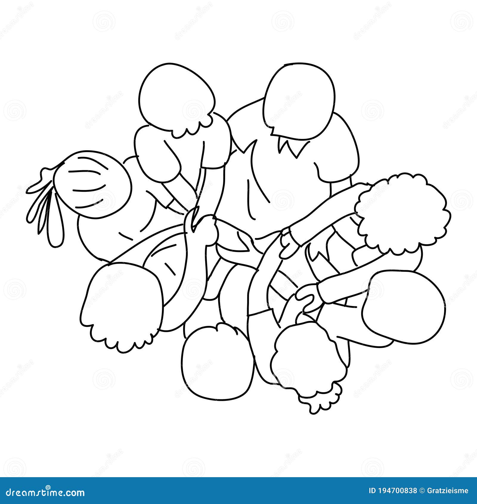 Sketch of a Group Holding Hands Together. Teamwork Concept Stock ...
