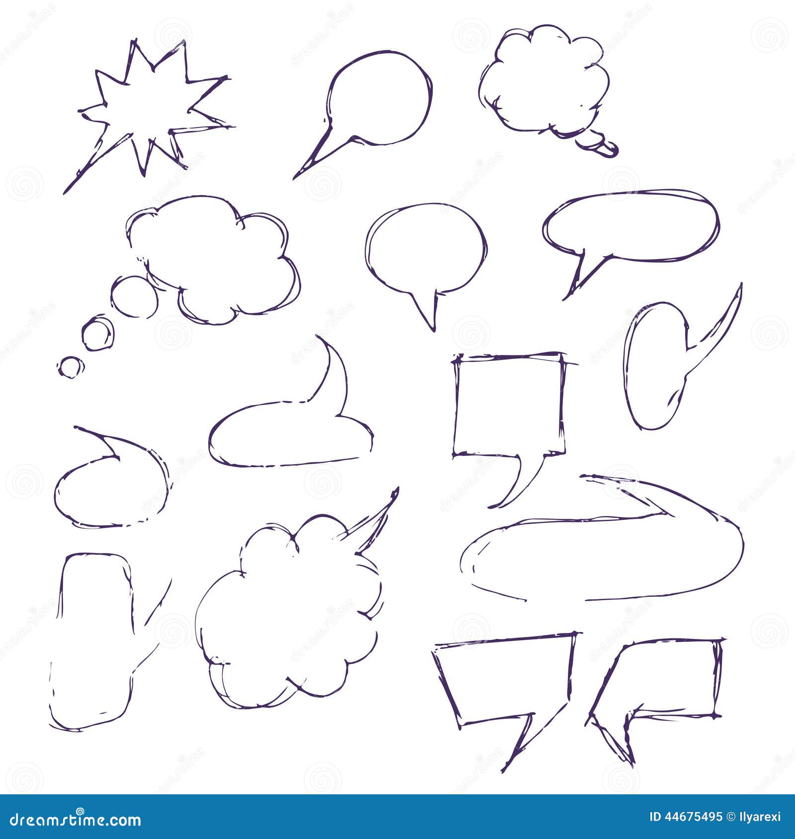 Sketch Hand Drawn Bubble Speech Stock Vector - Illustration of cartoon ...