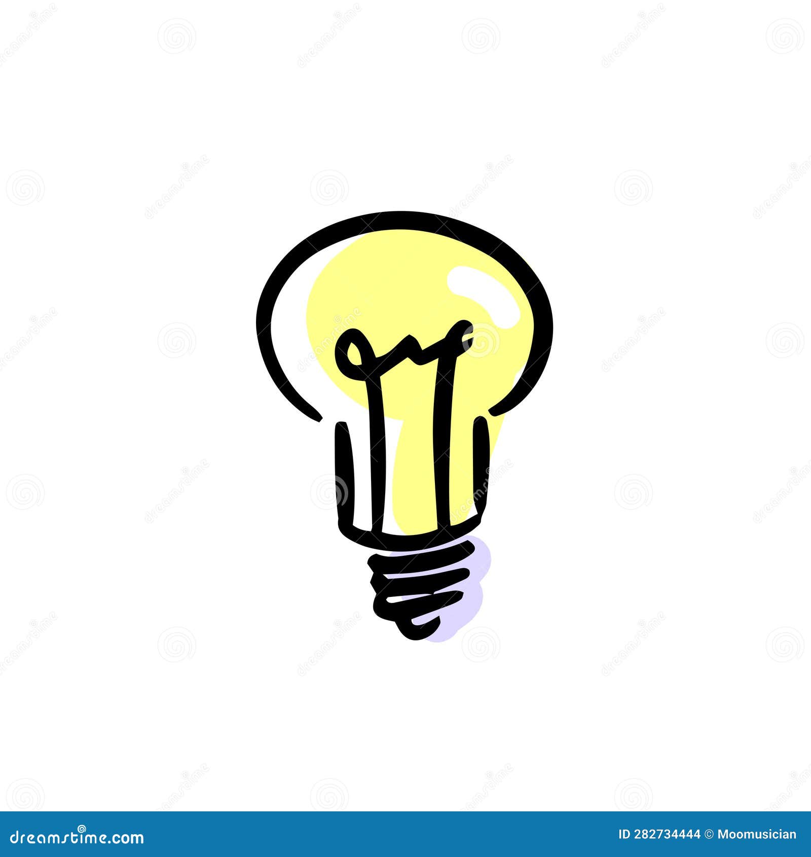 Sketch Hand Drawn Light Bulb Icon Stock Vector - Illustration of ...