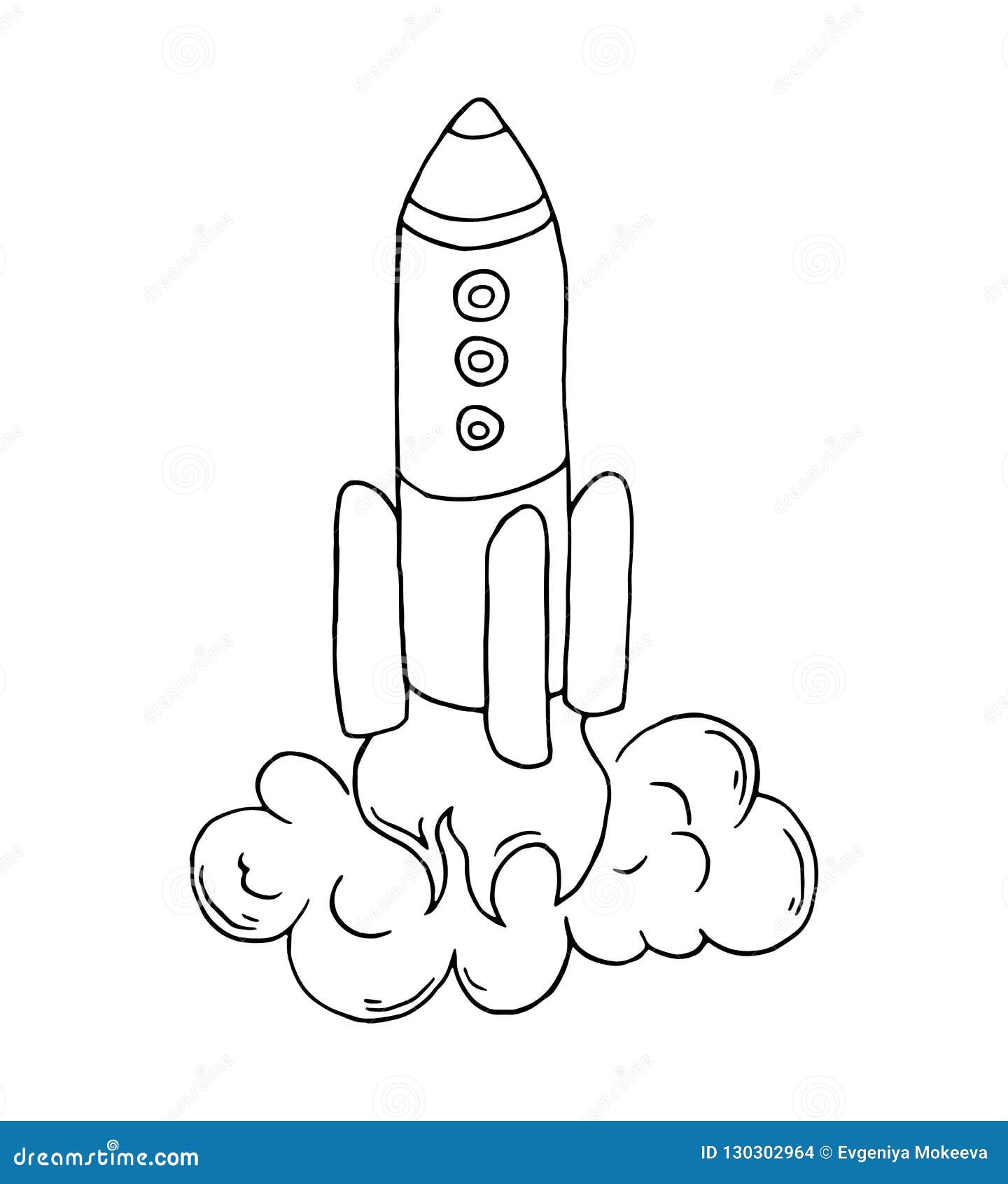 Sketch Hand Drawn Rocket Icon. Stock Vector - Illustration of future ...