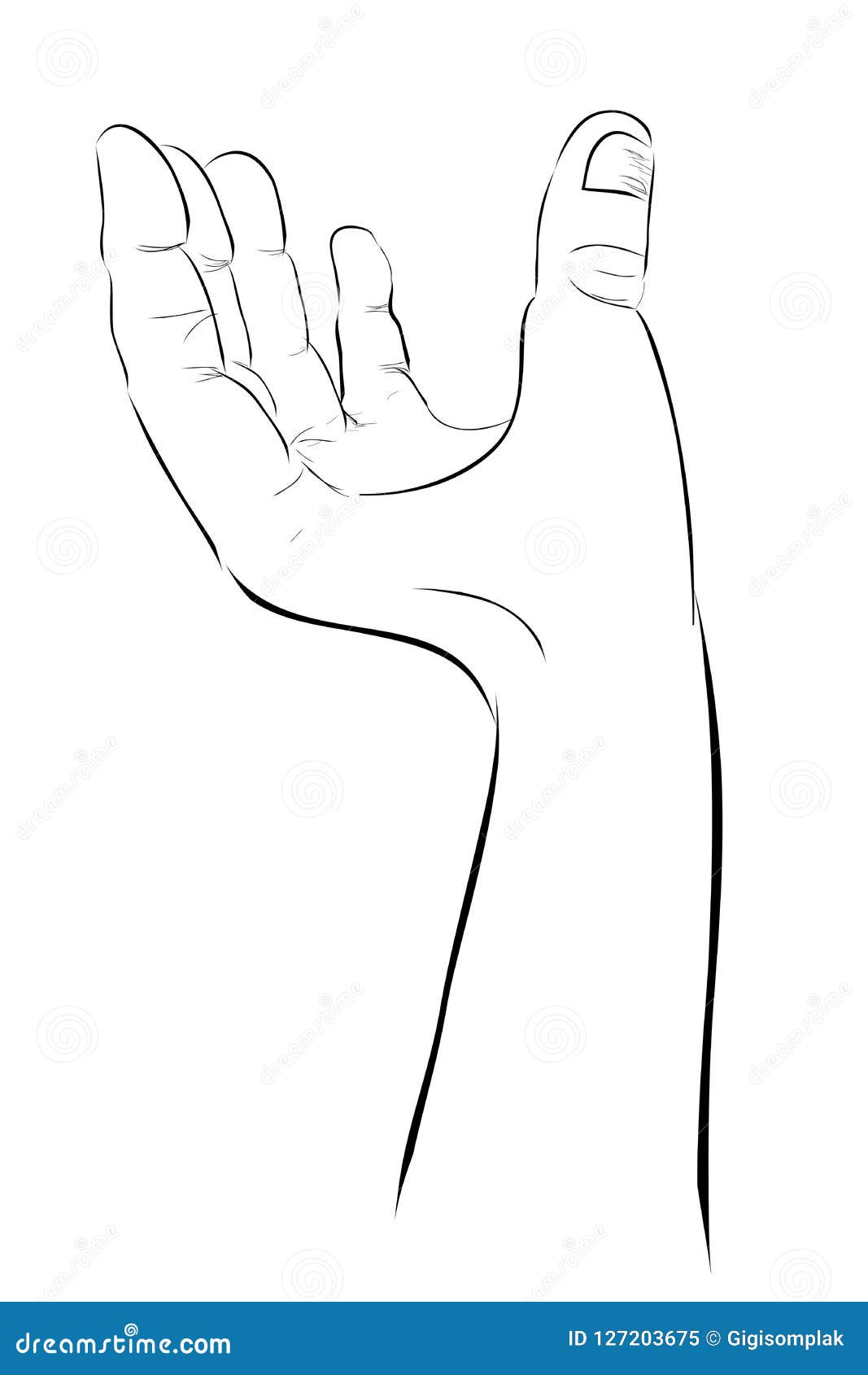 Sketch Hand Holding, Picking / Take or Receive Something Stock Vector ...