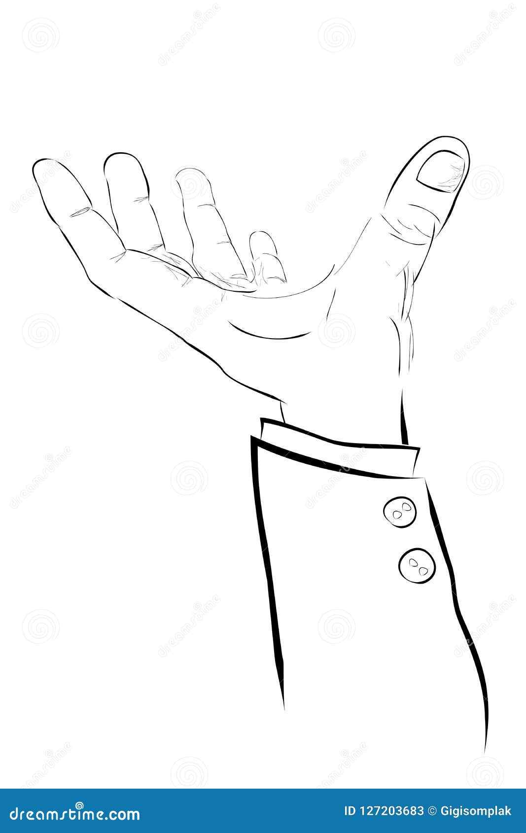 Sketch Hand Holding, Picking / Take or Receive Something Stock Vector ...