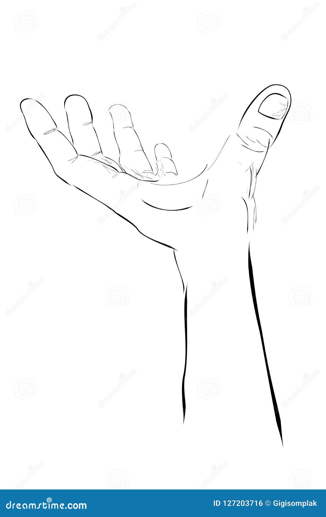 Sketch Hand Holding, Picking / Take or Receive Something Stock Vector ...