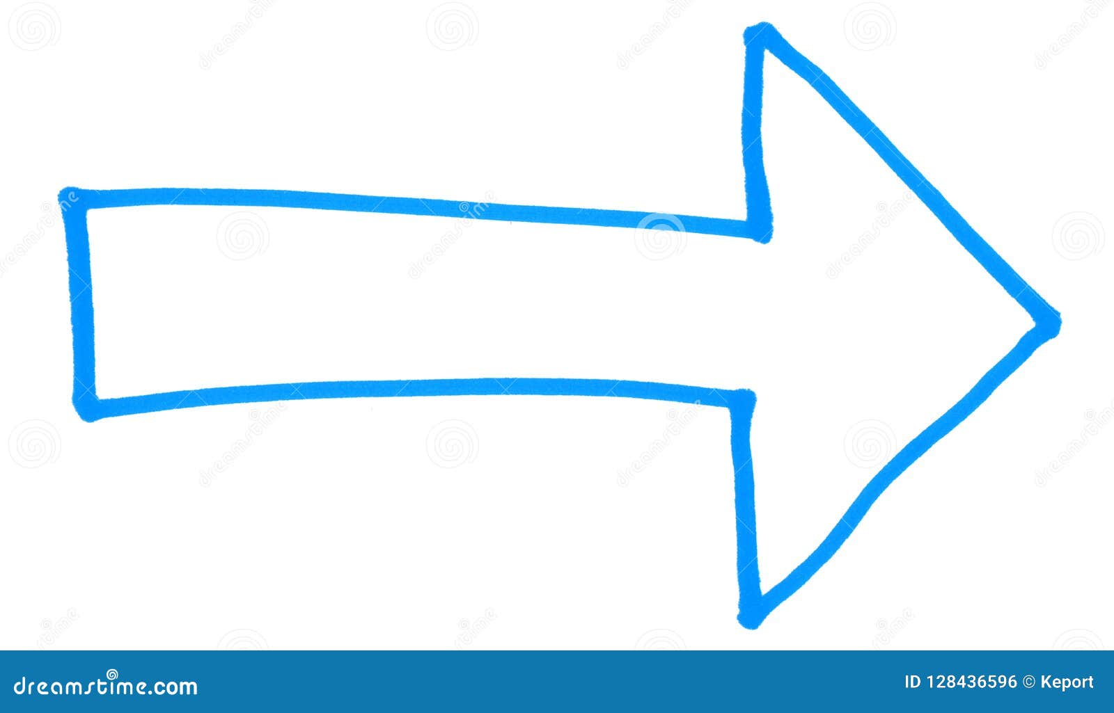 Sketch of Hand Painted Blue Arrow Stock Illustration - Illustration of ...