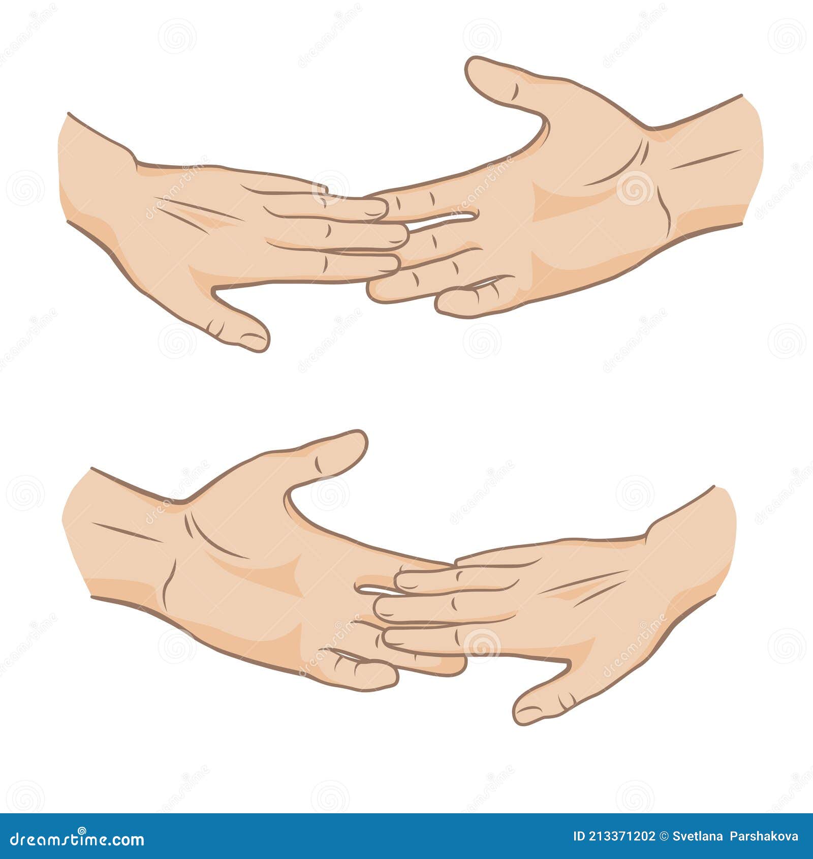 Sketch of Hands, Colored. Help, Support Stock Vector - Illustration of ...