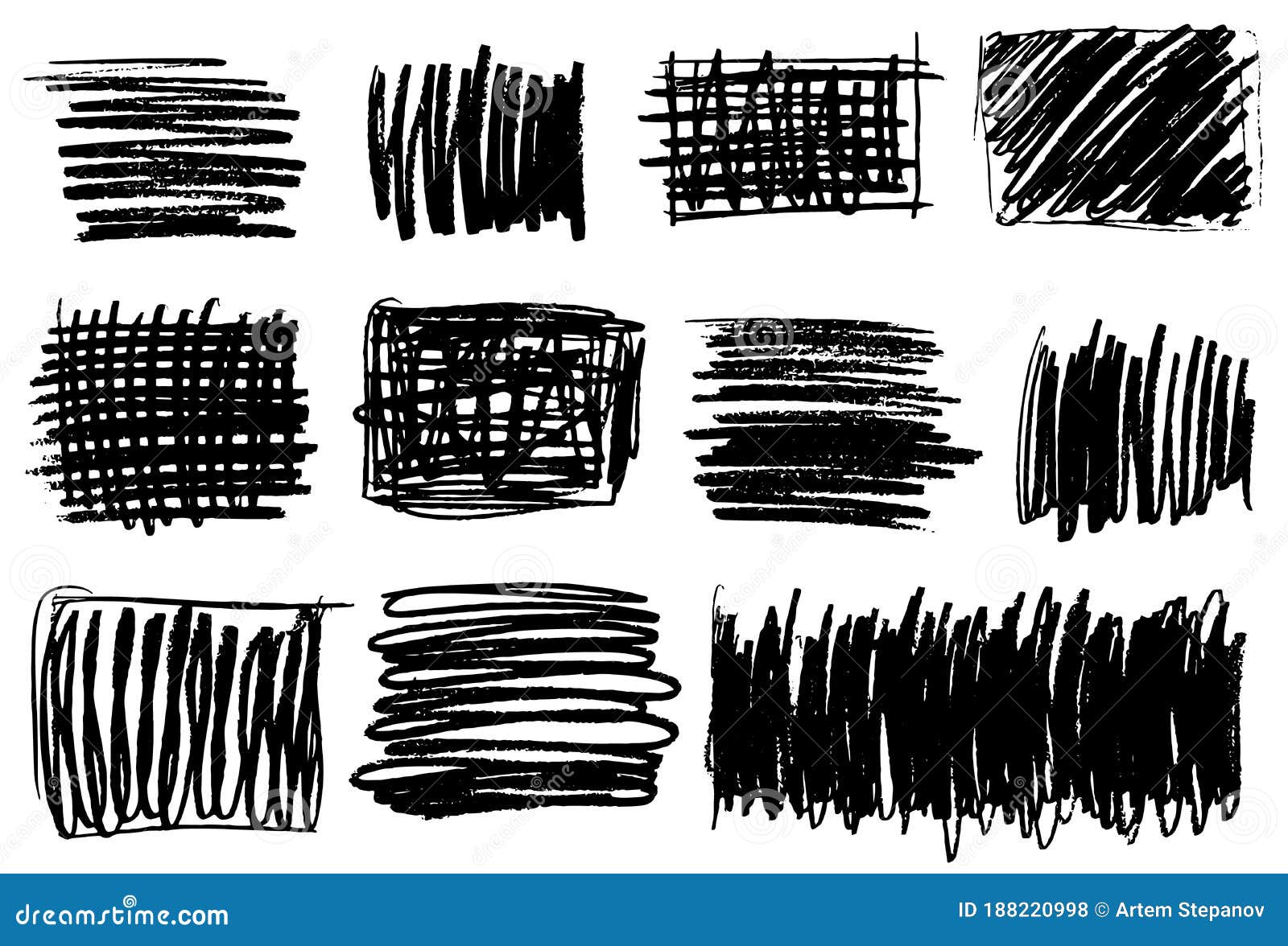 Sketch Hatched Rectangles, Scribble Texture Background or Pattern Stock ...
