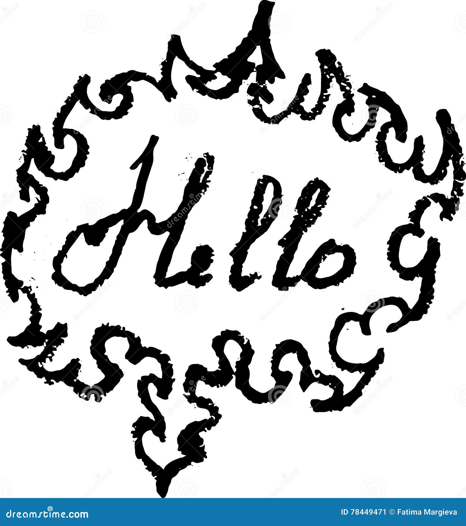 Sketch Hello stock vector. Illustration of hand, letter - 78449471