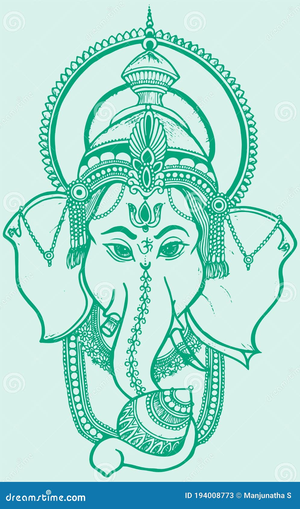 Sketch of Hindu God Lord Ganesha Closeup Face Outline Editable Vector ... Sketch of Hindu God Lord Ganesha Closeup Face Outline Editable Vector ...