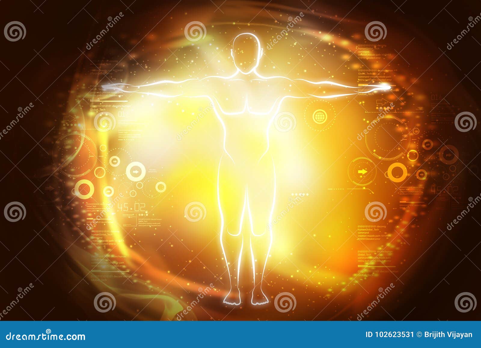 Sketch of Human Body in Light Stock Illustration - Illustration of ...