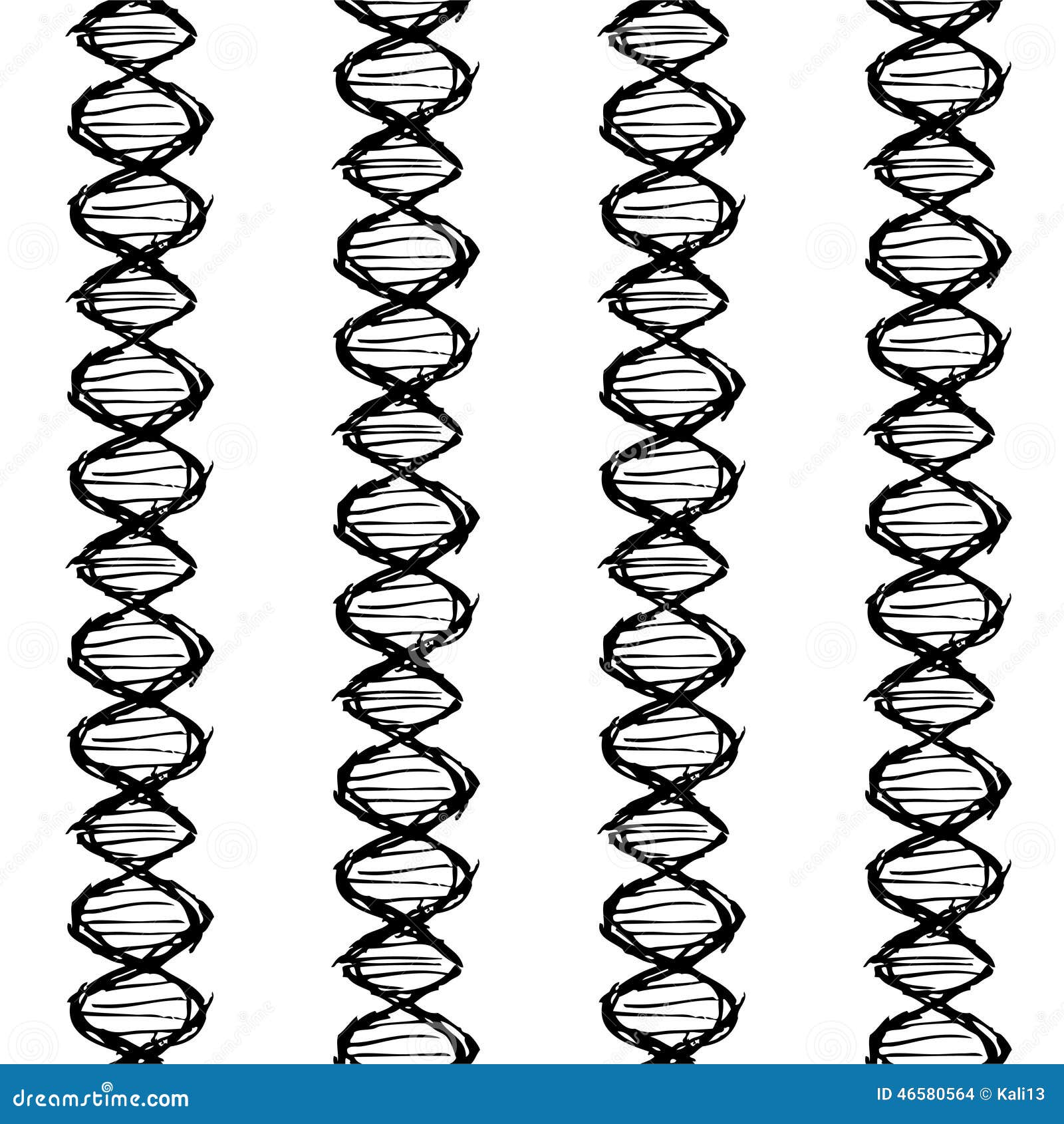 Sketch Human DNA Chain in Vintage Style Stock Vector - Illustration of ...