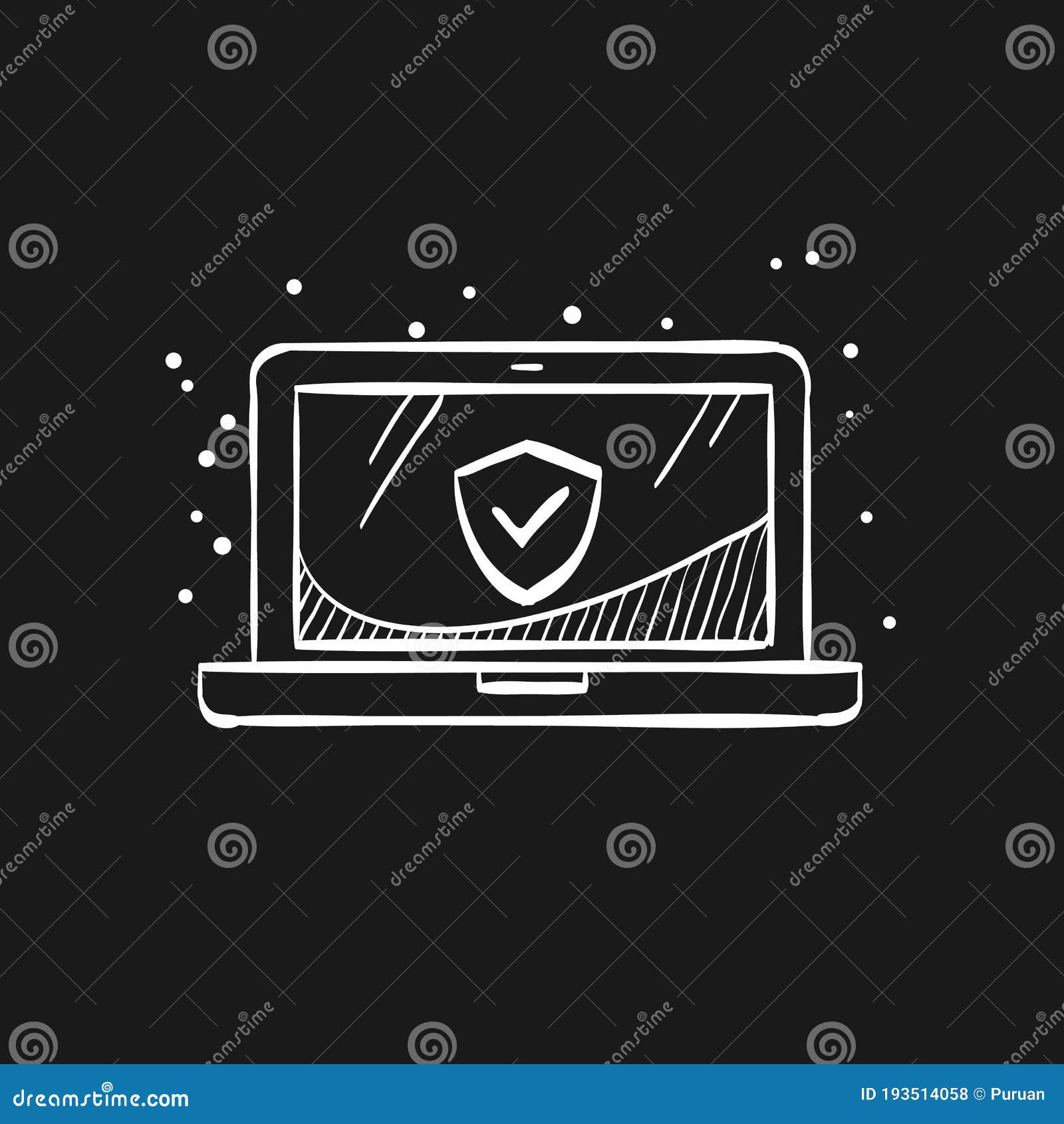 Sketch Icon in Black - Laptops Antivirus Stock Vector - Illustration of ...