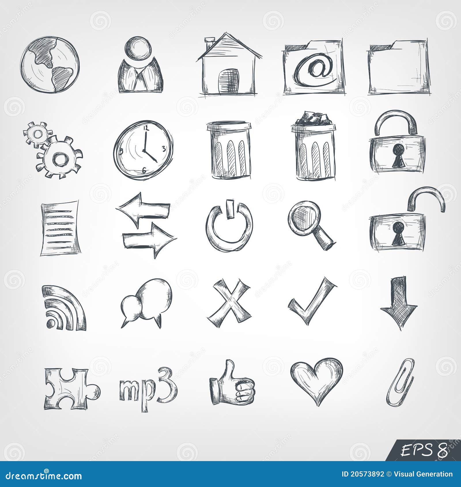 Sketch Icon Set stock vector. Illustration of index, info - 20573892
